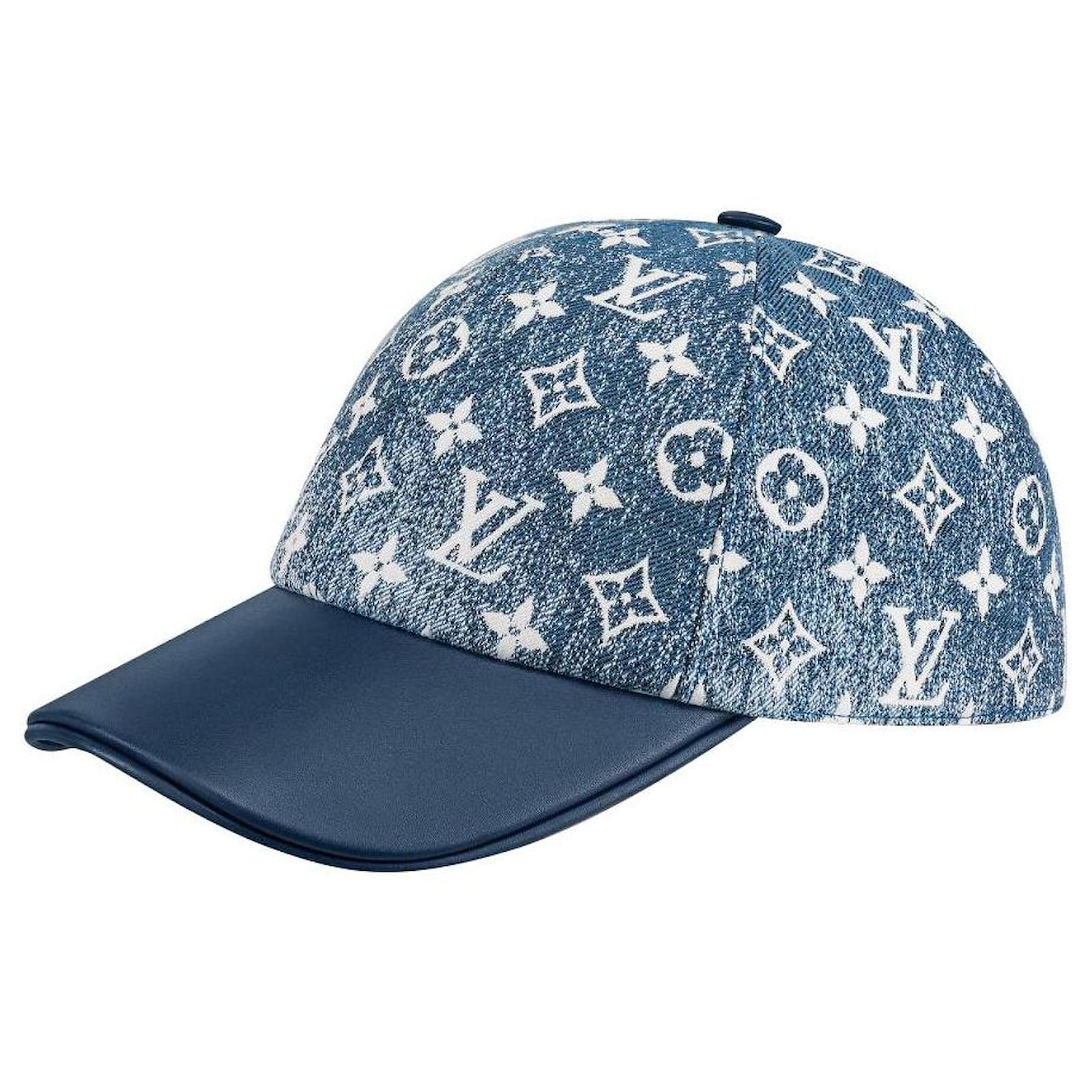 Louis Vuitton LV denim Cap new Blue Leather ref.437021 - Joli Closet