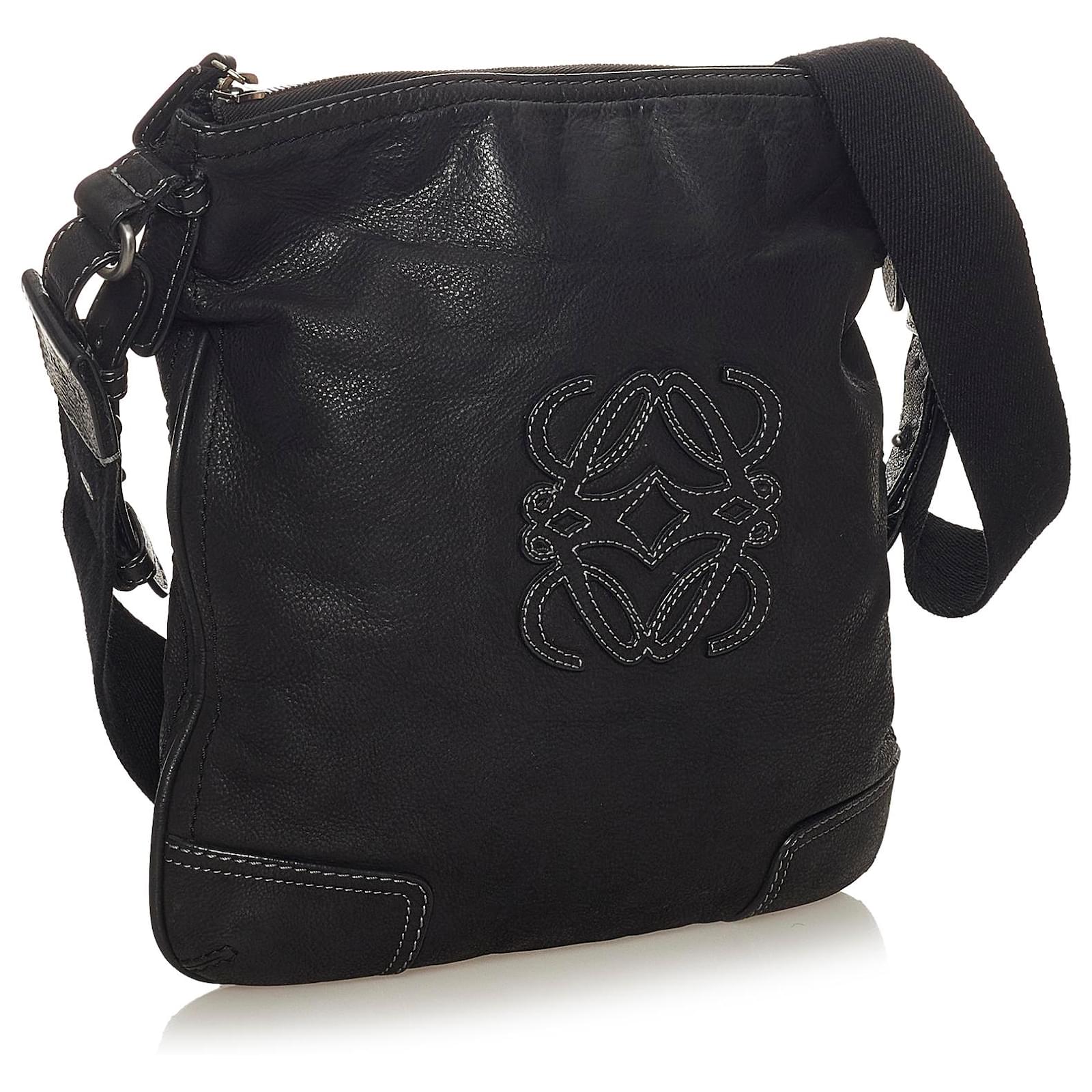 Loewe - Sac bandoulière en cuir anagramme noir Veau façon poulain ref ...