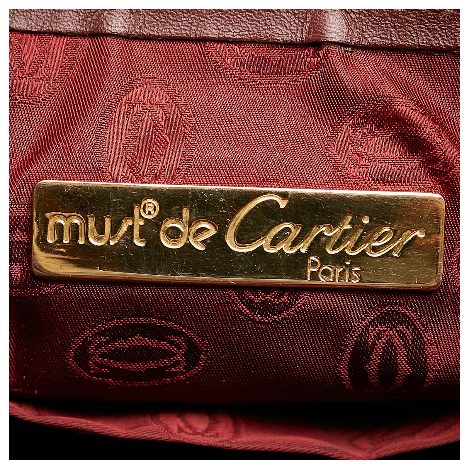 Cartier Red Must de Cartier Leather Bucket Bag Dark red Pony-style ...