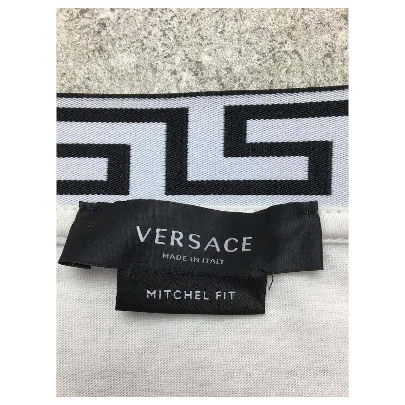 VERSACE Greca Logo Tee / cut and sew / S / cotton / white / A88650 ...