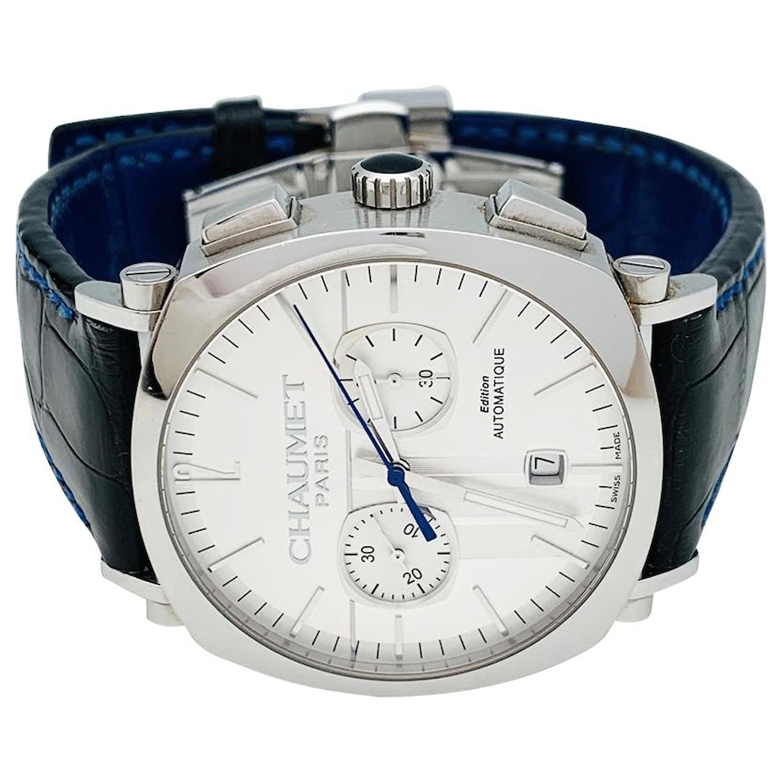 Chaumet "Dandy" watch in steel, cuir. Leather ref.443361 - Joli Closet