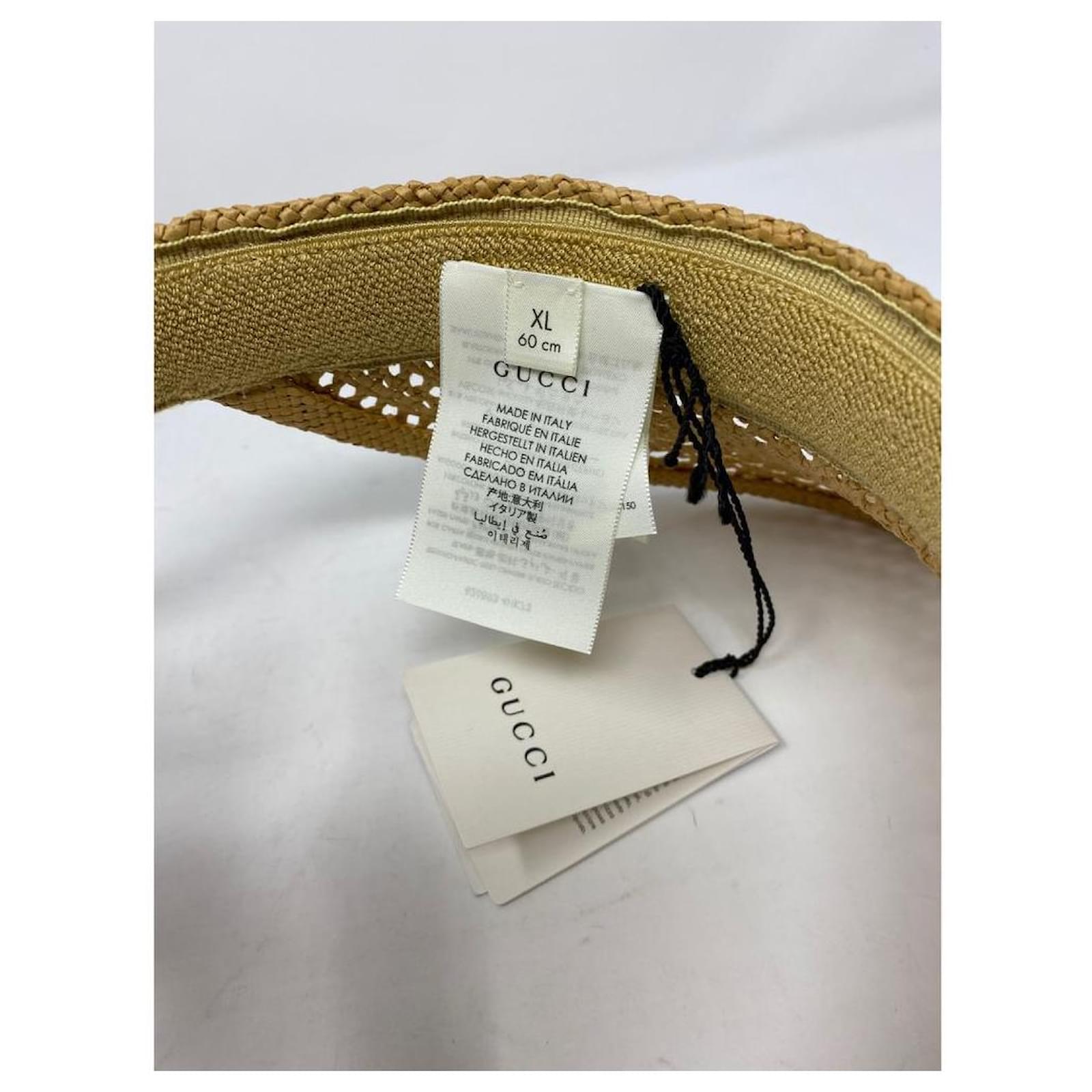GUCCI BRAIDED VISOR STRAW HAT VISOR Beige ref.449196 - Joli Closet