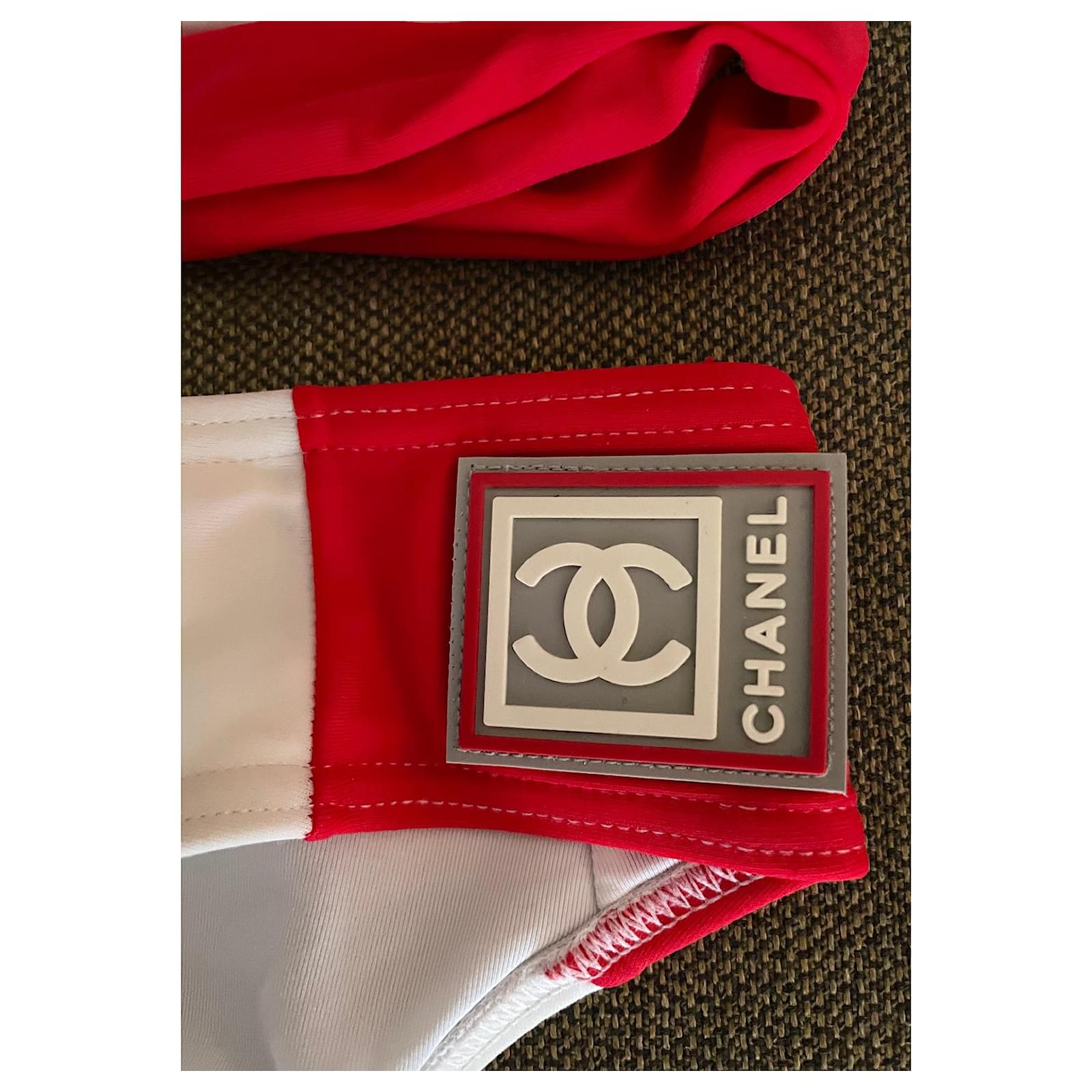 Chanel Bikini White Red Elastane Polyamide ref.449832 - Joli Closet