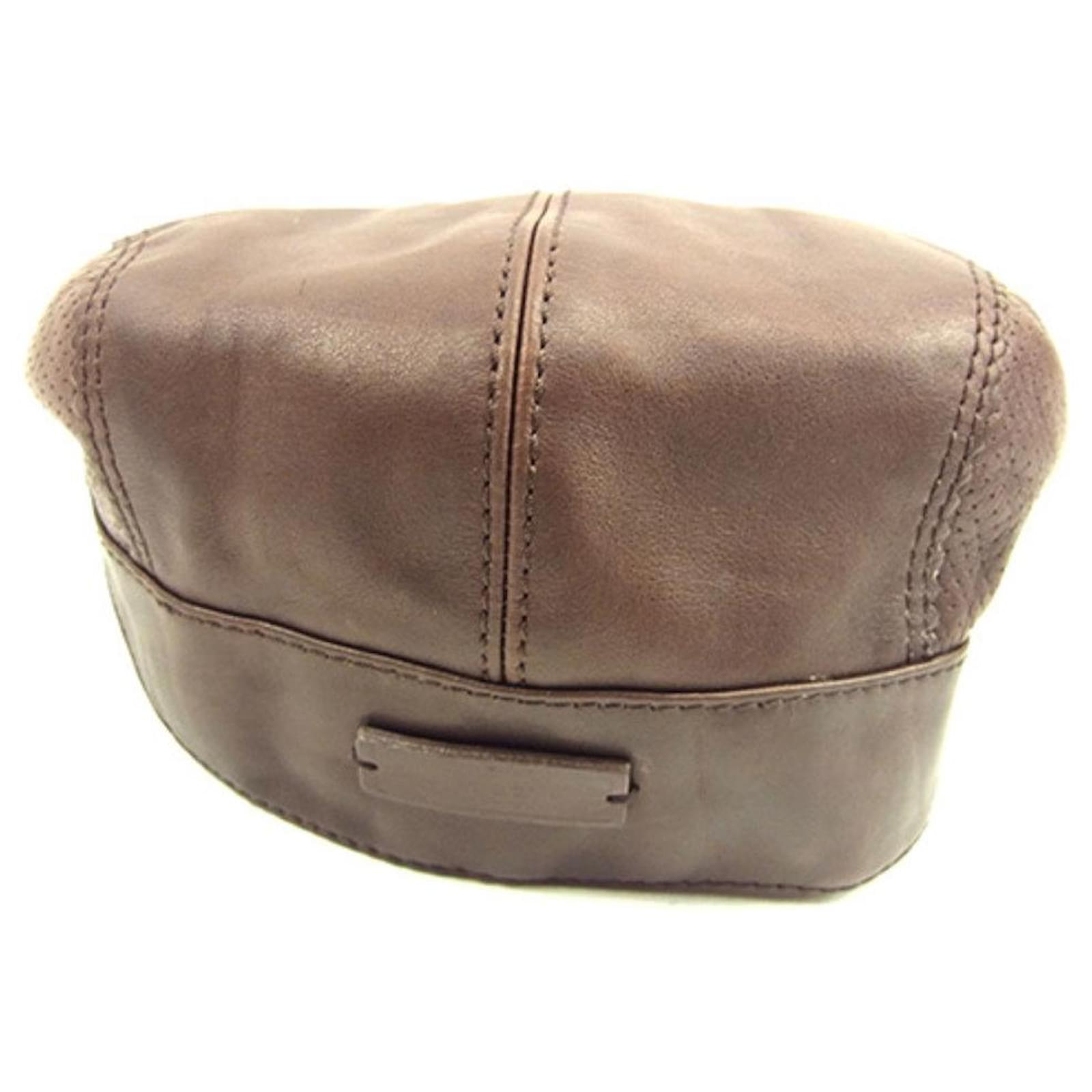 [Used] Gucci Hunting Hat Men's Allowed Brown Leather Polyester ref ...