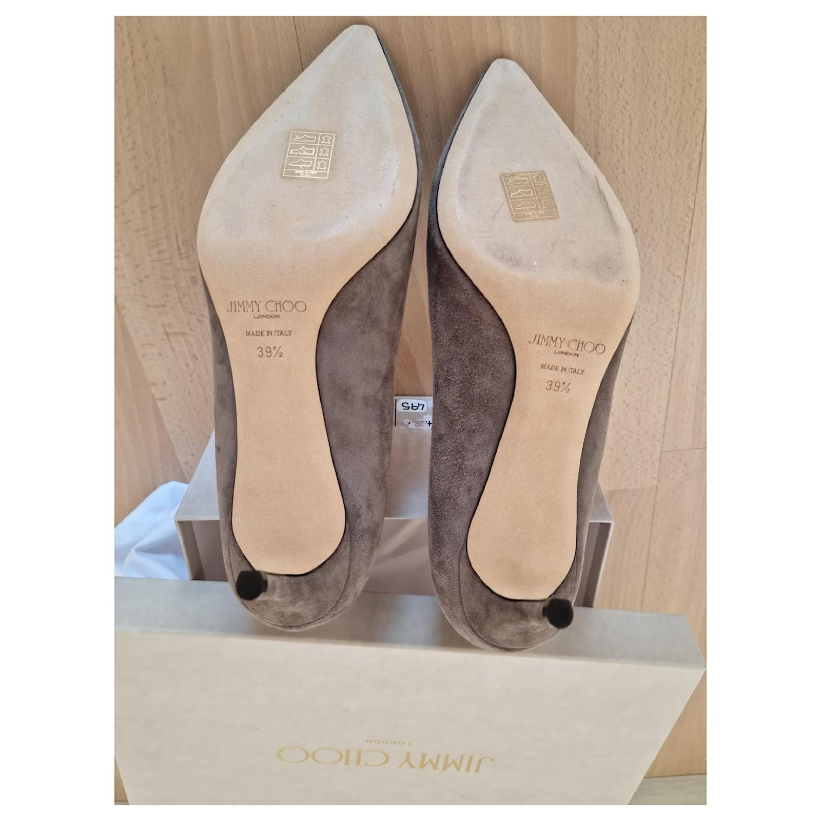 Jimmy Choo Romy 60 Dark grey Suede ref.454887 - Joli Closet