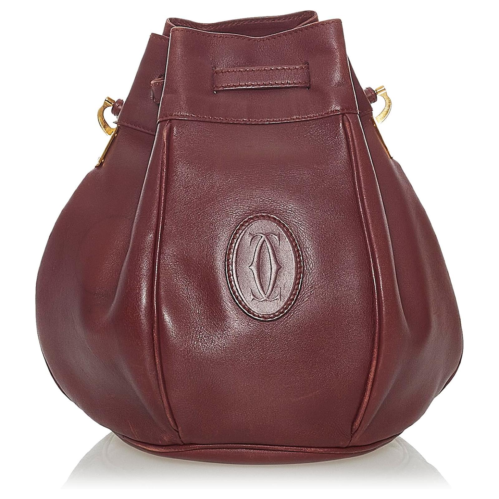 Cartier Red Must de Cartier Leather Bucket Bag Dark red Pony-style ...