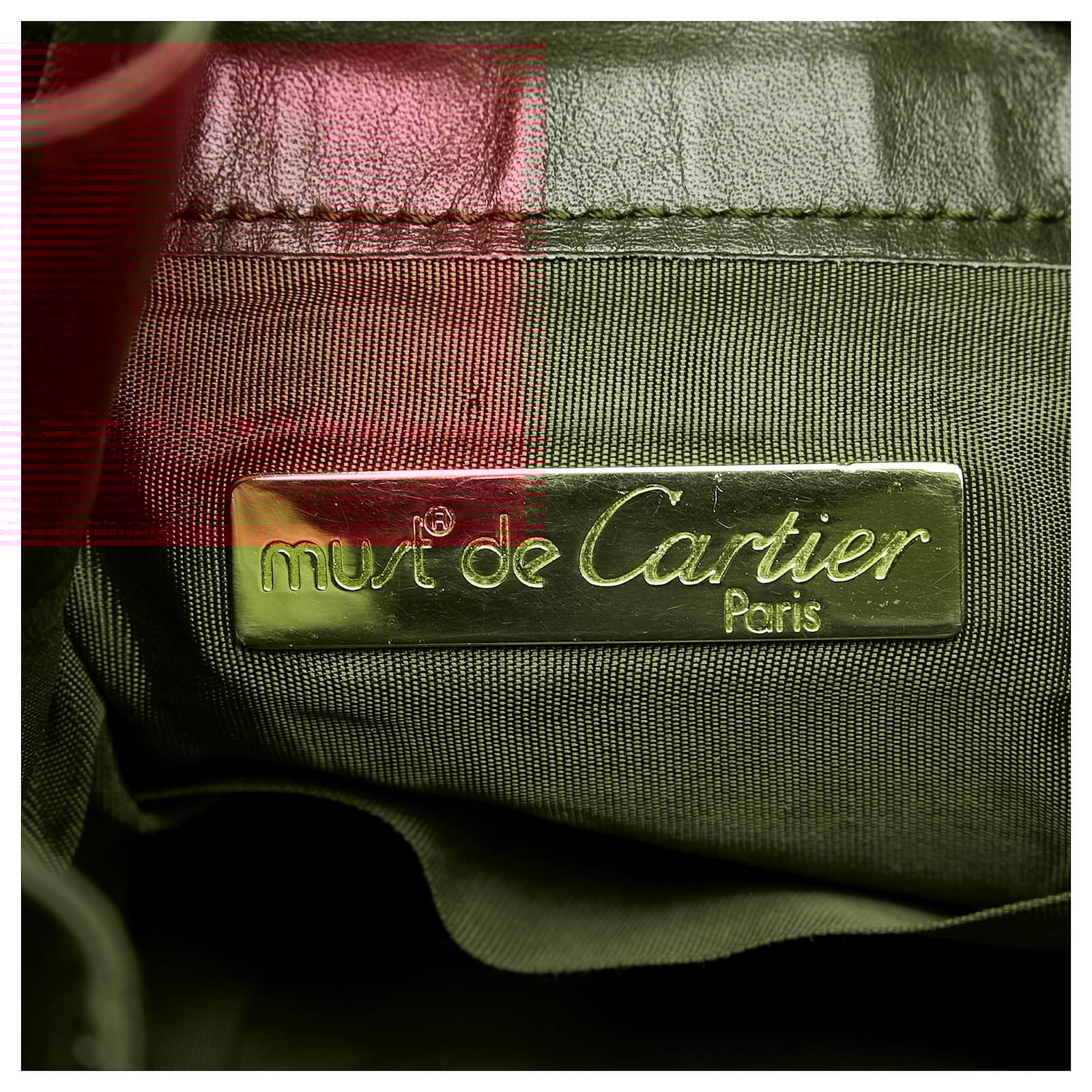 Cartier Red Must de Cartier Leather Bucket Bag Dark red Pony-style ...