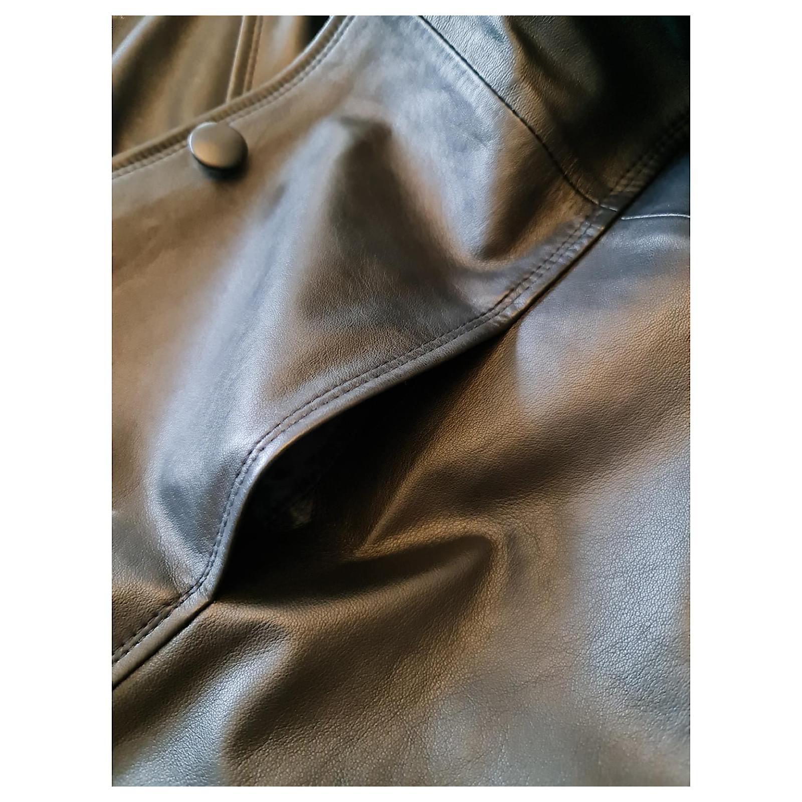 Giorgio & Mario Trench coat Giorgio Mario Black Leather ref.458442 ...