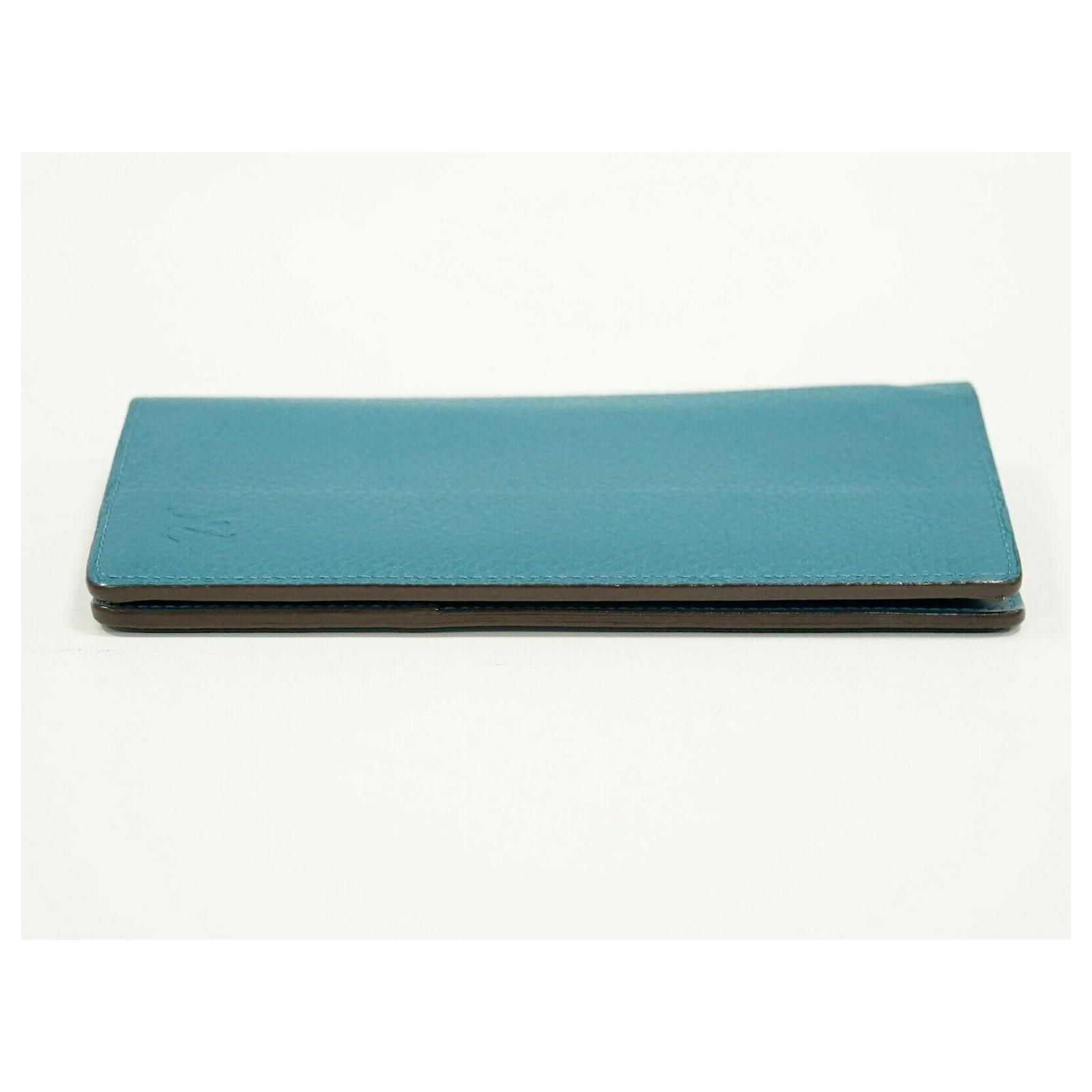 Louis Vuitton Portefeuille Brazza Blue Leather ref.458847 - Joli Closet