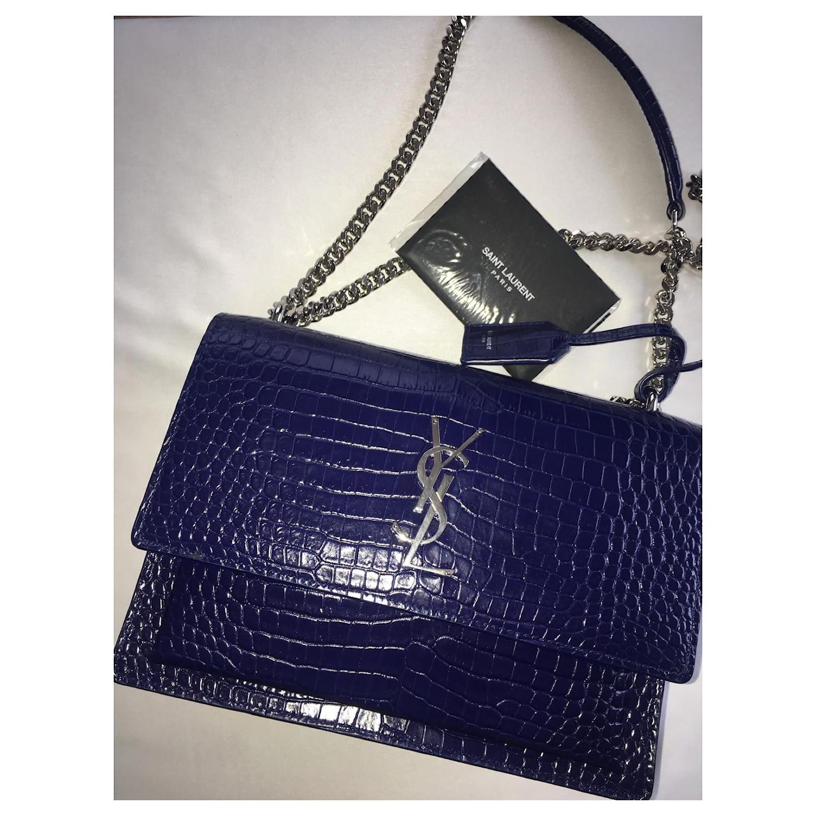 Yves Saint Laurent Sunset medium YSL Blue Leather ref.462075 - Joli Closet