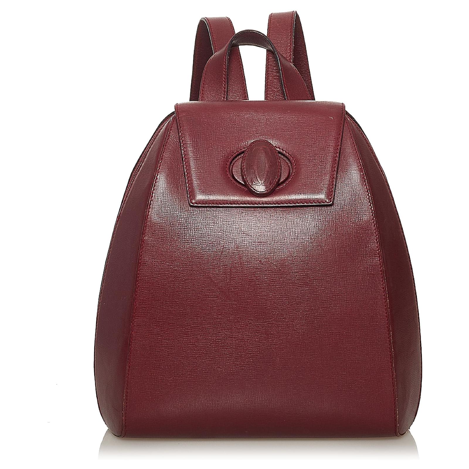 Cartier Red Must de Cartier Leather Backpack Dark red Pony-style ...