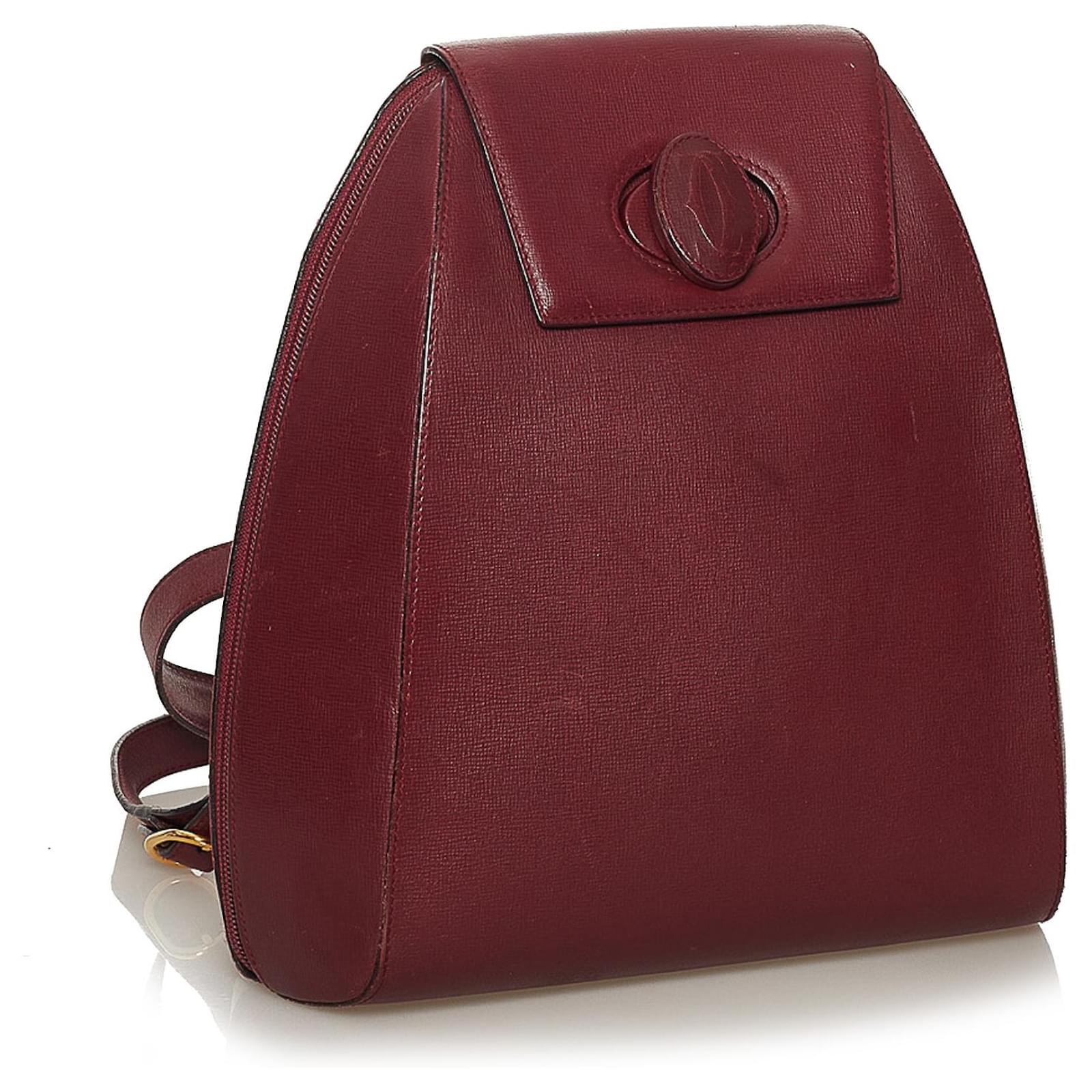 Cartier Red Must de Cartier Leather Backpack Dark red Pony-style ...