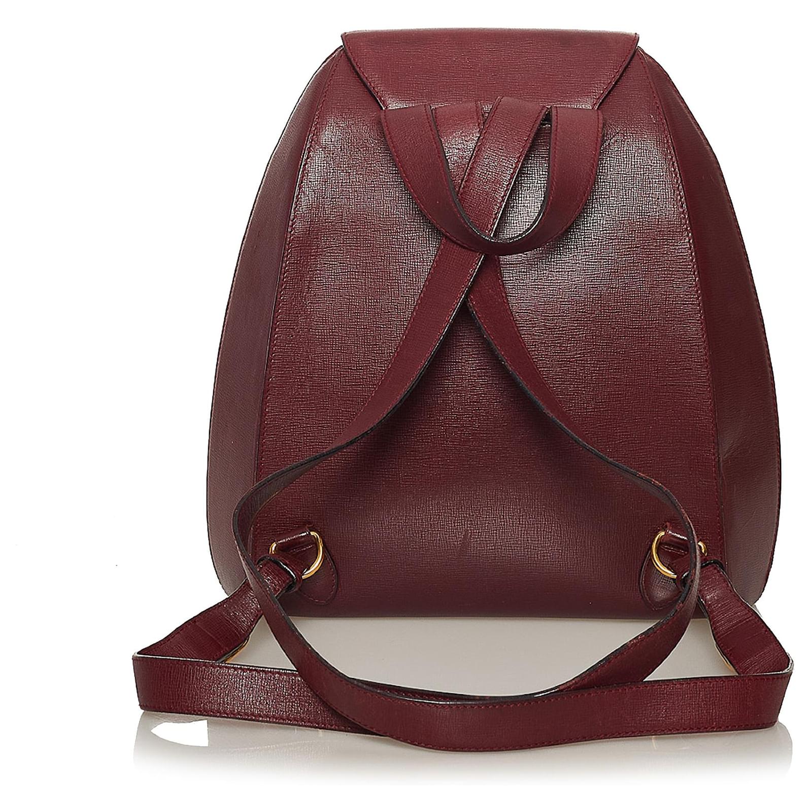 Cartier Red Must de Cartier Leather Backpack Dark red Pony-style ...