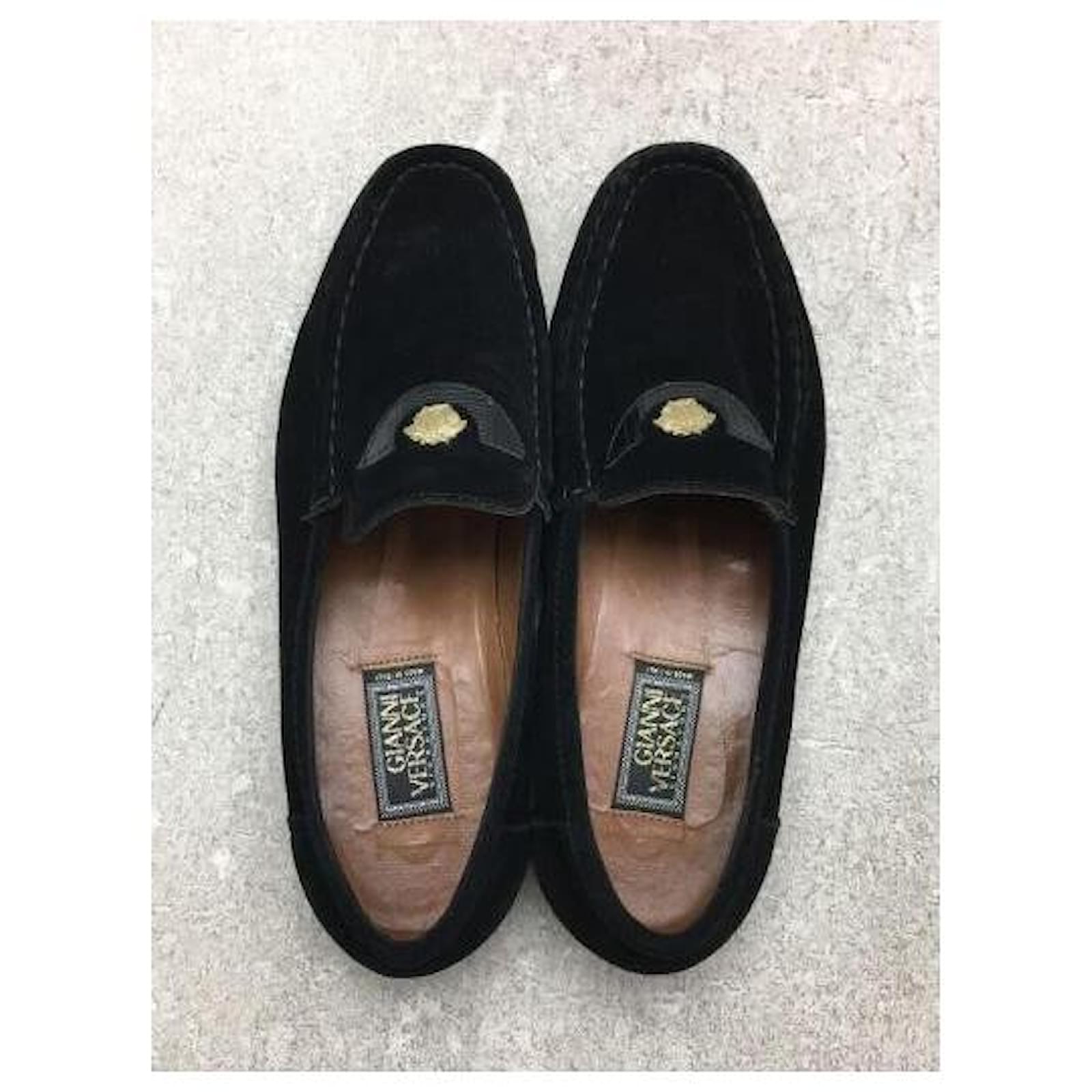 Gianni Versace Mocassins Suede Noir ref.464117 - Joli Closet