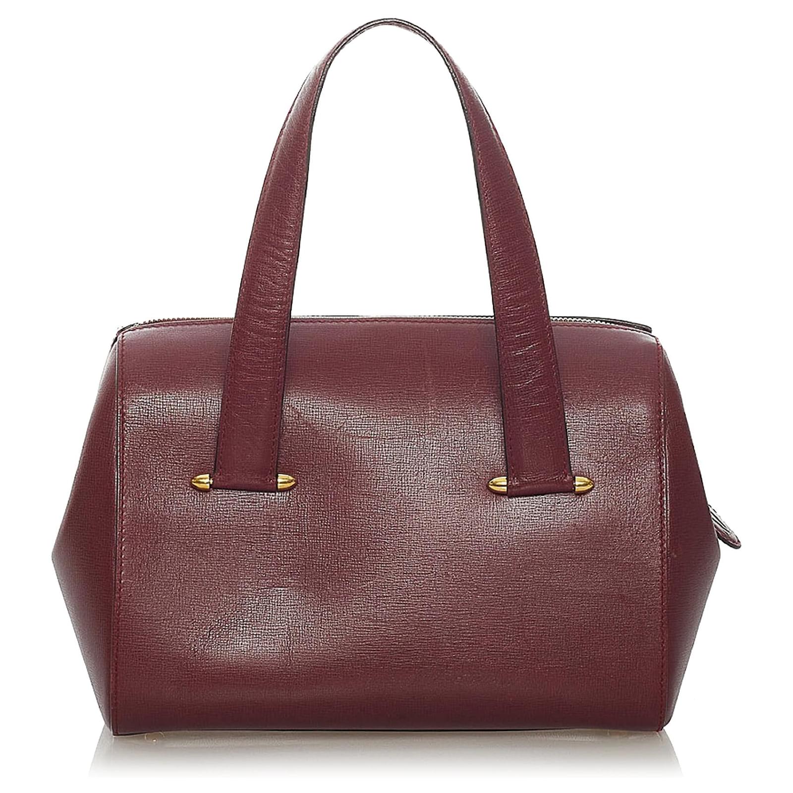 Cartier Red Must de Cartier Leather Handbag Dark red Pony-style ...