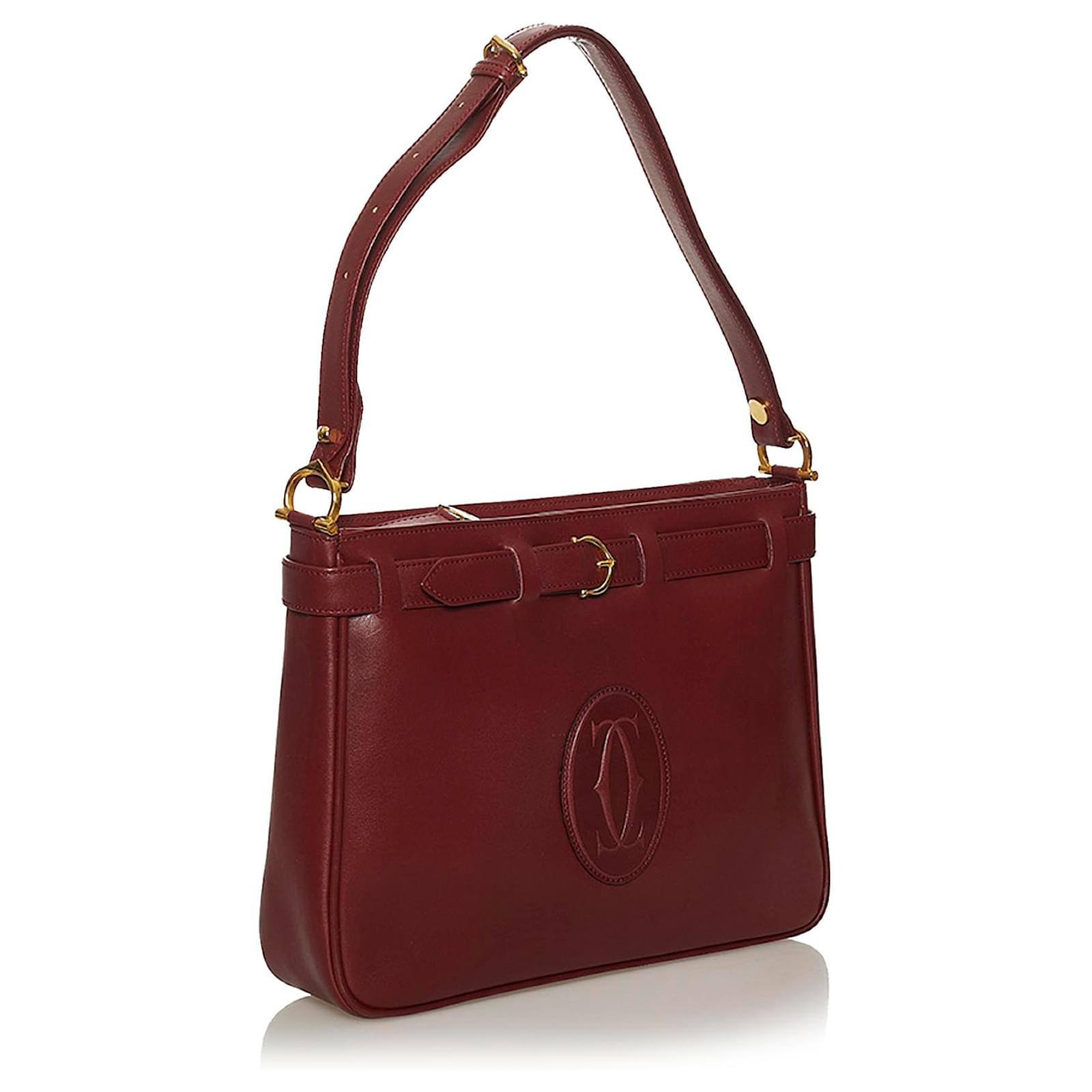 Cartier Red Must de Cartier Leather Shoulder Bag Dark red Pony-style ...