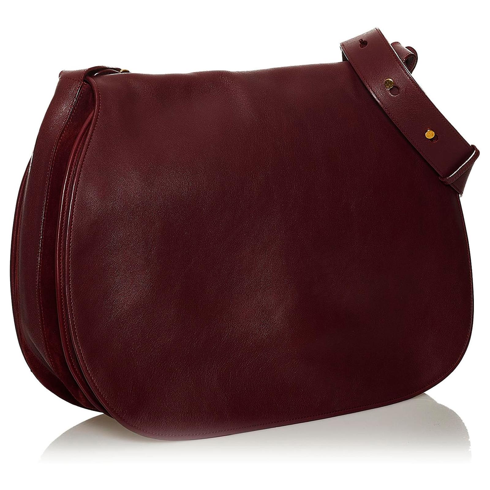 Cartier Red Must de Cartier Leather Shoulder Bag Dark red Pony-style ...