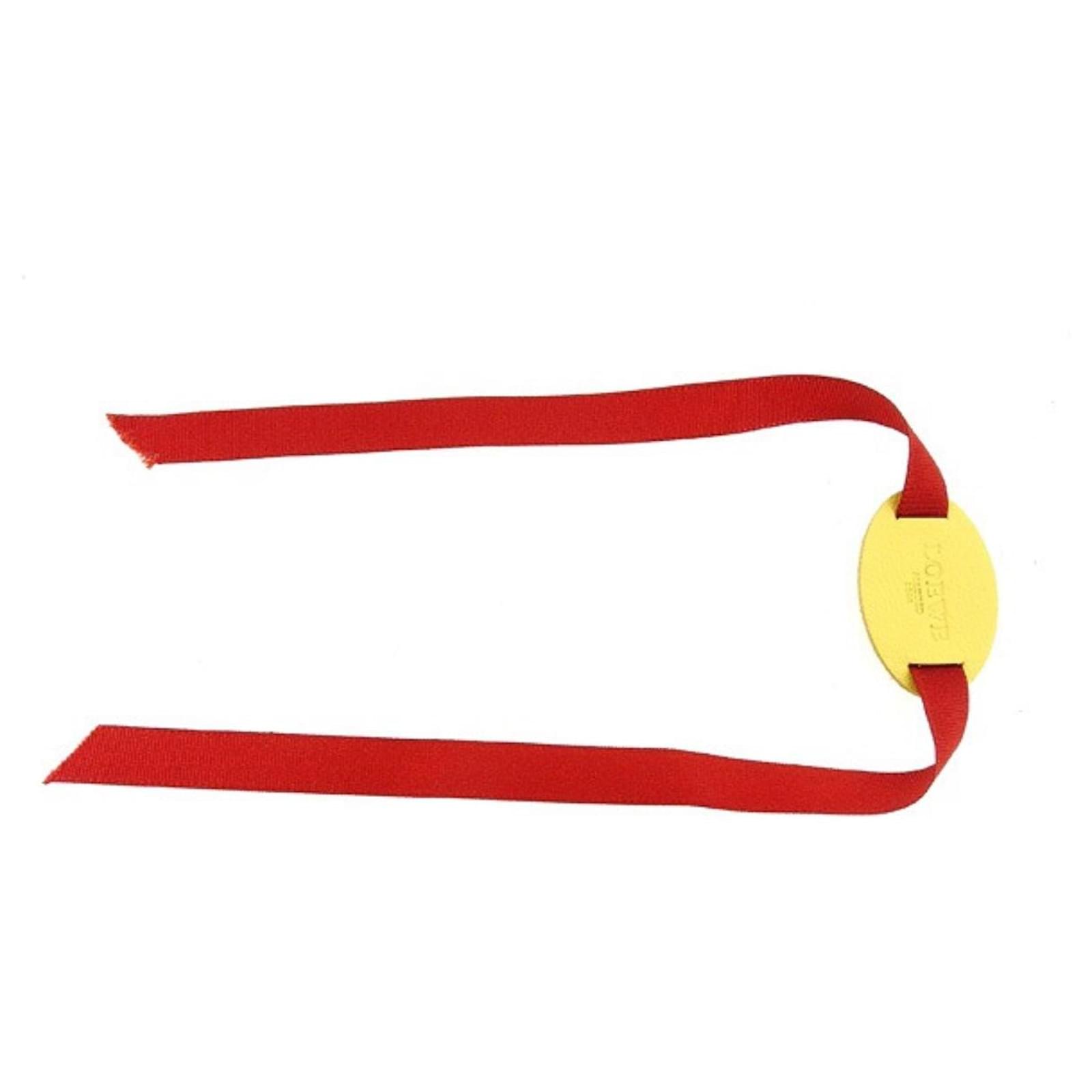 [Used] Loewe Bracelet Ribbon Logo Beige x Dark Orange Cloth ref.469660 ...