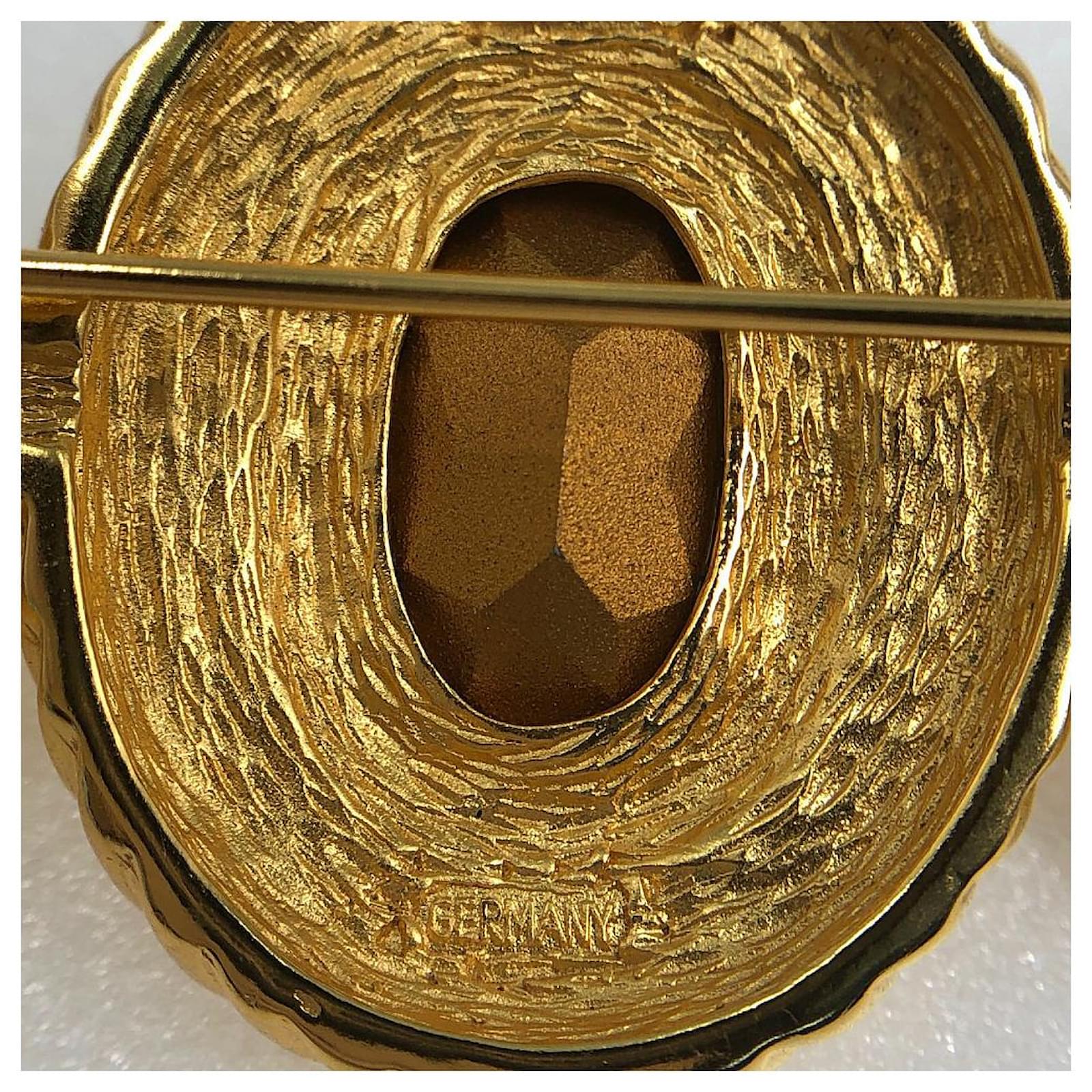 [Used] Christian Dior Color Stone Bijou Oval Vintage Brooch / Pin Tuck ...
