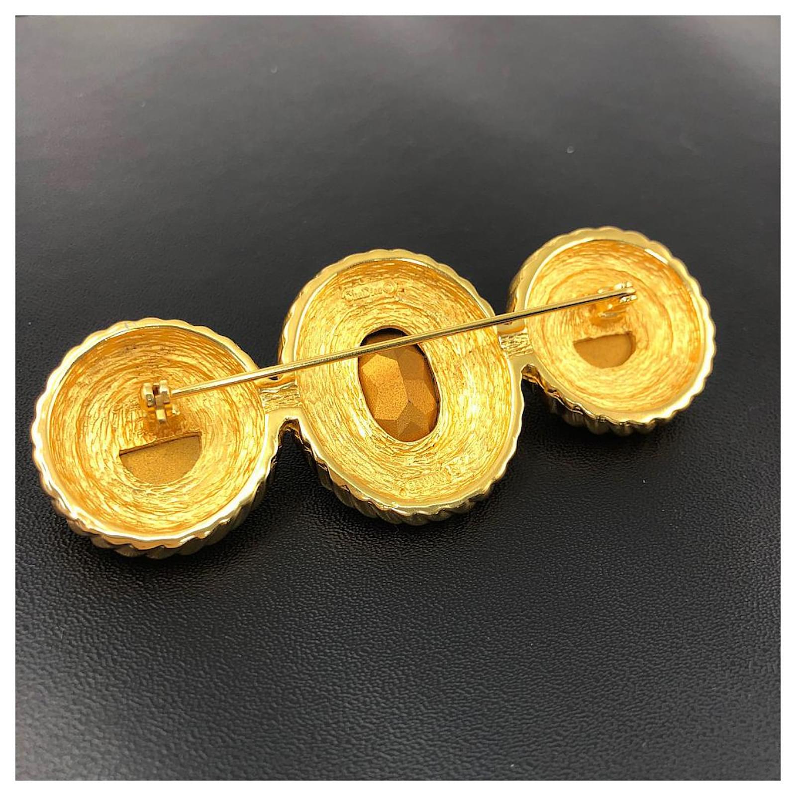 [Used] Christian Dior Color Stone Bijou Oval Vintage Brooch / Pin Tuck ...