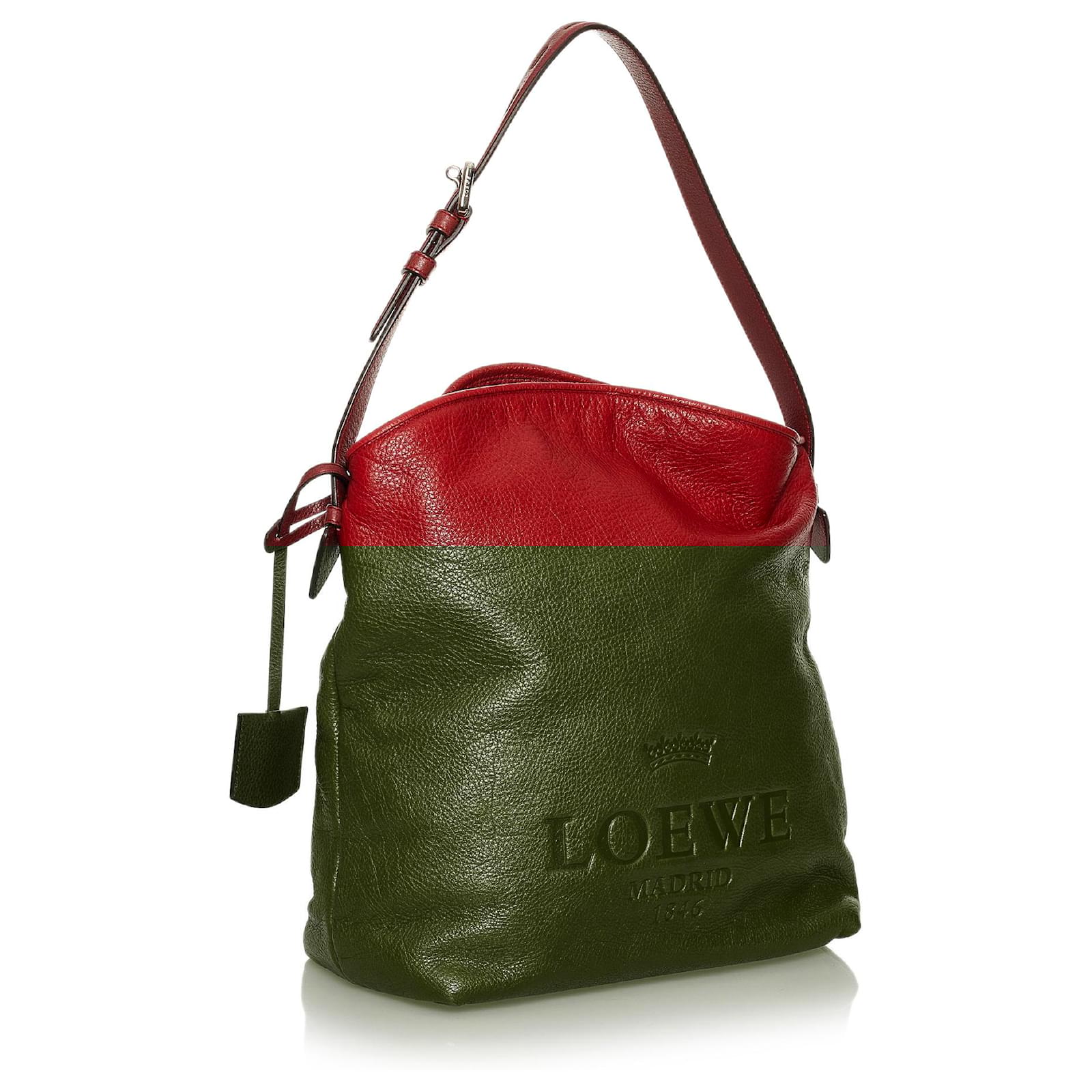 Loewe Red Leather Shoulder Bag Pony-style calfskin ref.476948 - Joli Closet