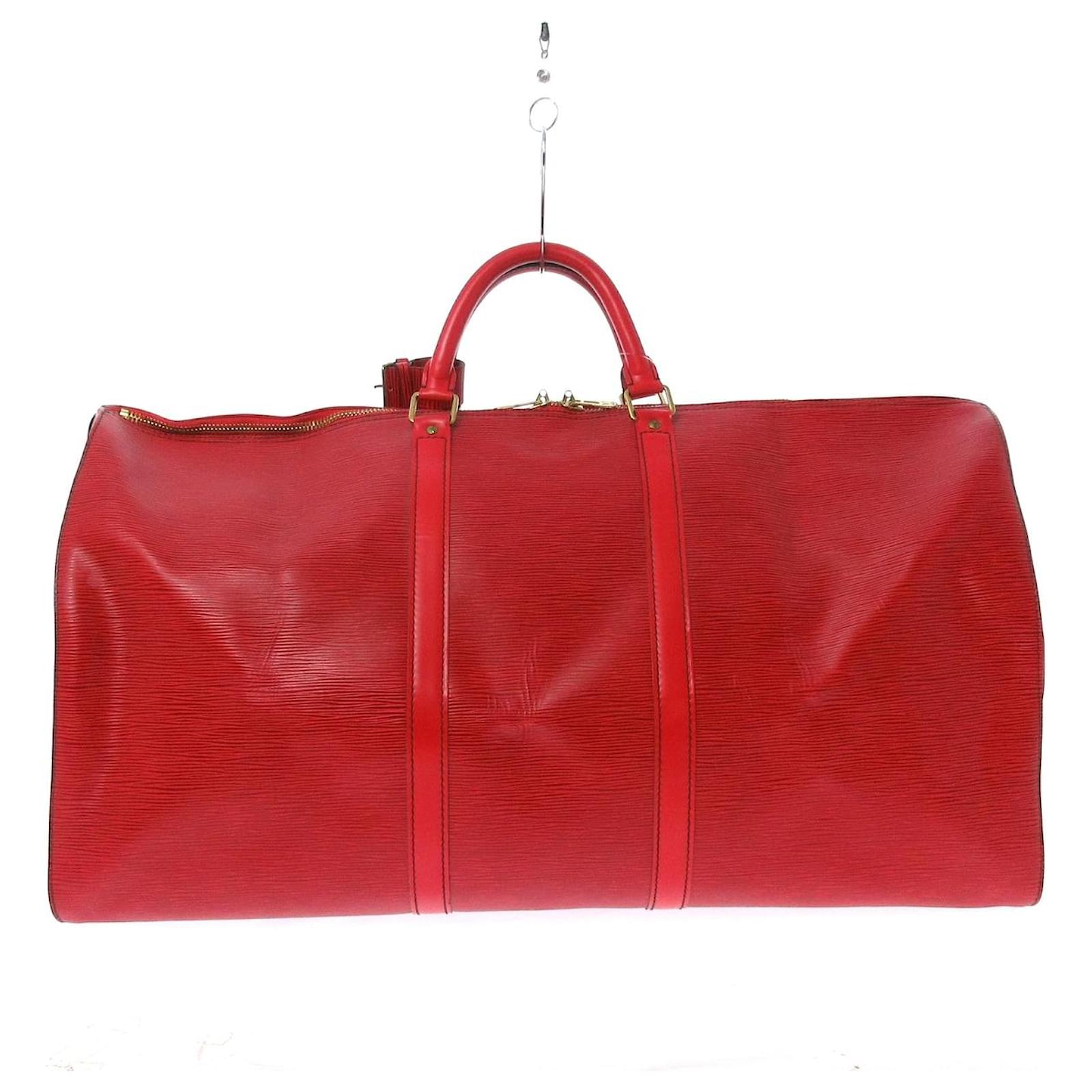 Louis Vuitton Keepall 60 Red Leather ref.482138 - Joli Closet