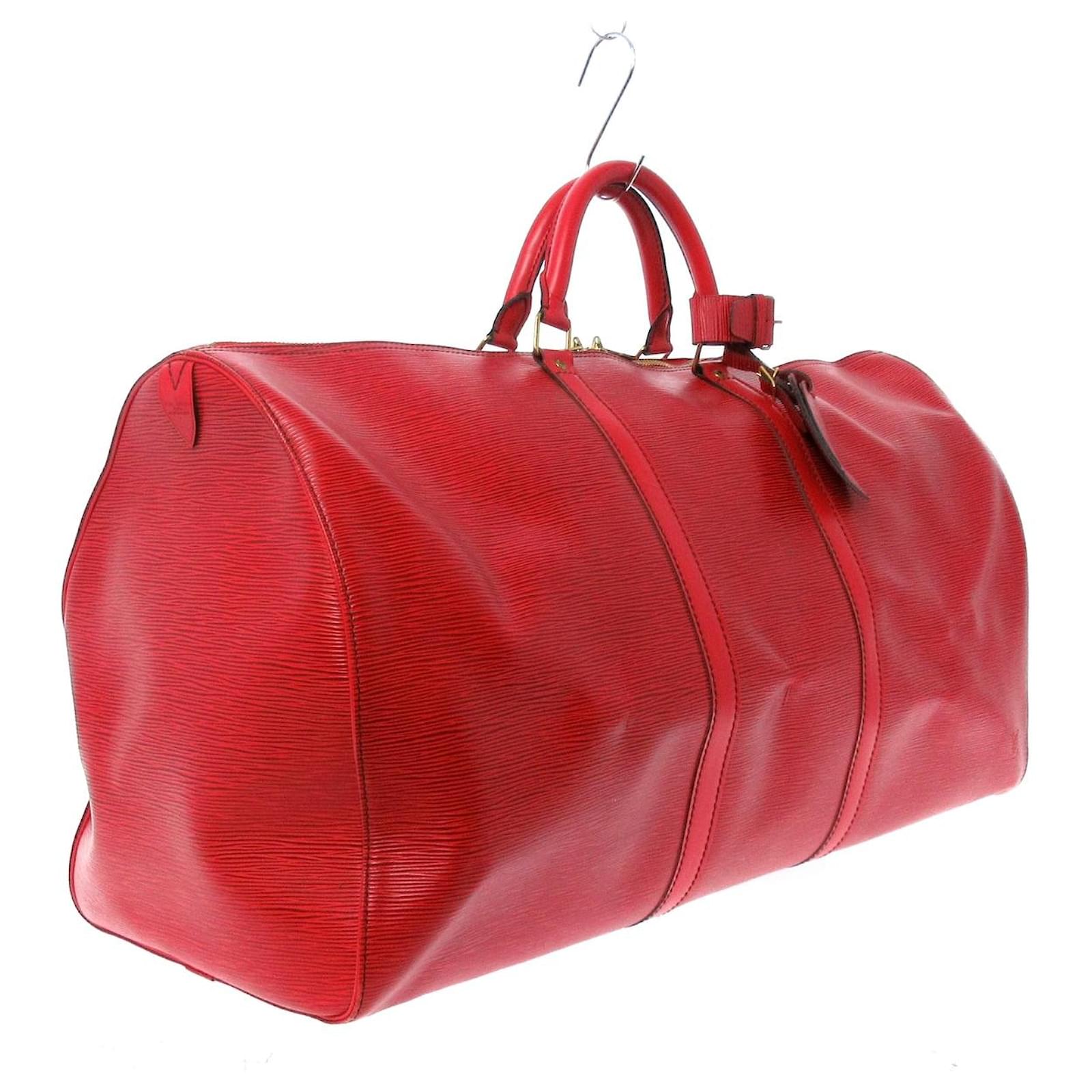 Louis Vuitton Keepall 60 Red Leather ref.482138 - Joli Closet