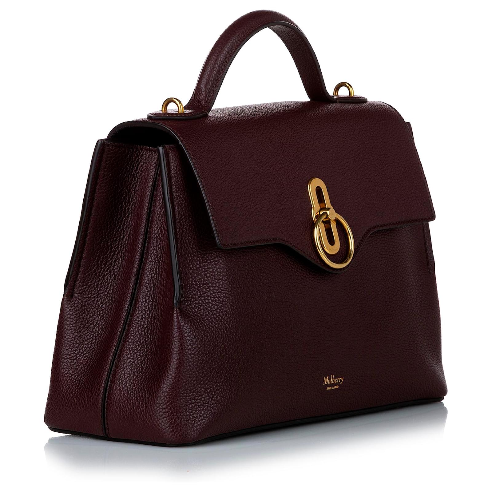 Mulberry Red Seaton Leather Satchel Dark red Pony-style calfskin ref ...