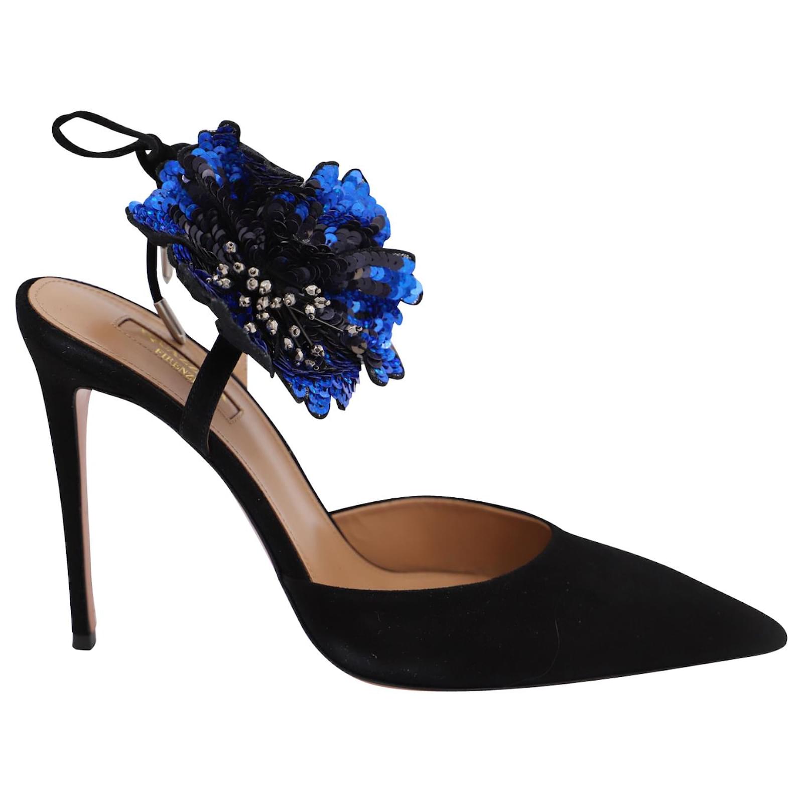 Fleur Disco Aquazzura 105 Escarpins en daim noir Suede ref.484750 ...