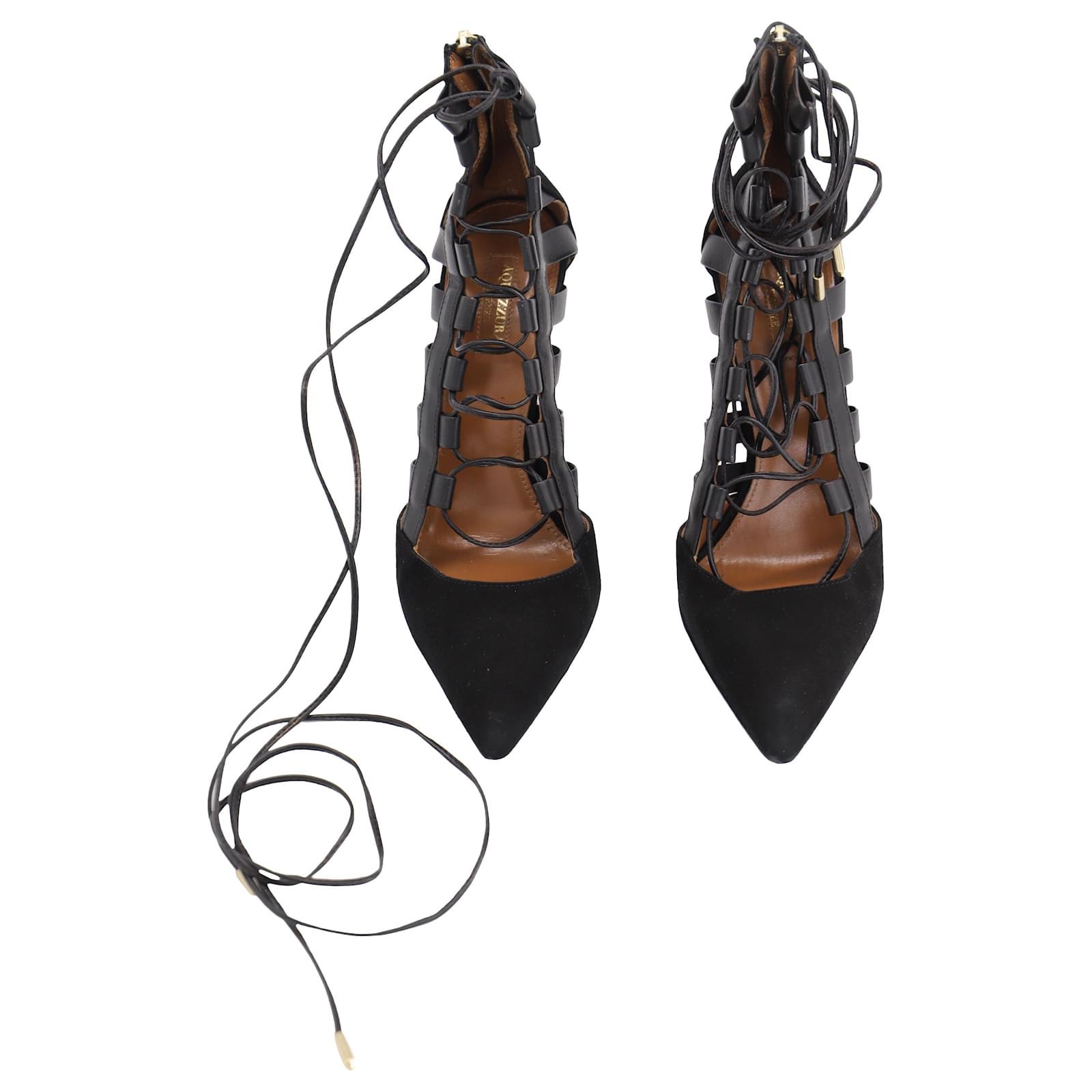 Amazone Aquazzura 105 Escarpins en Cuir Noir ref.484780 - Joli Closet