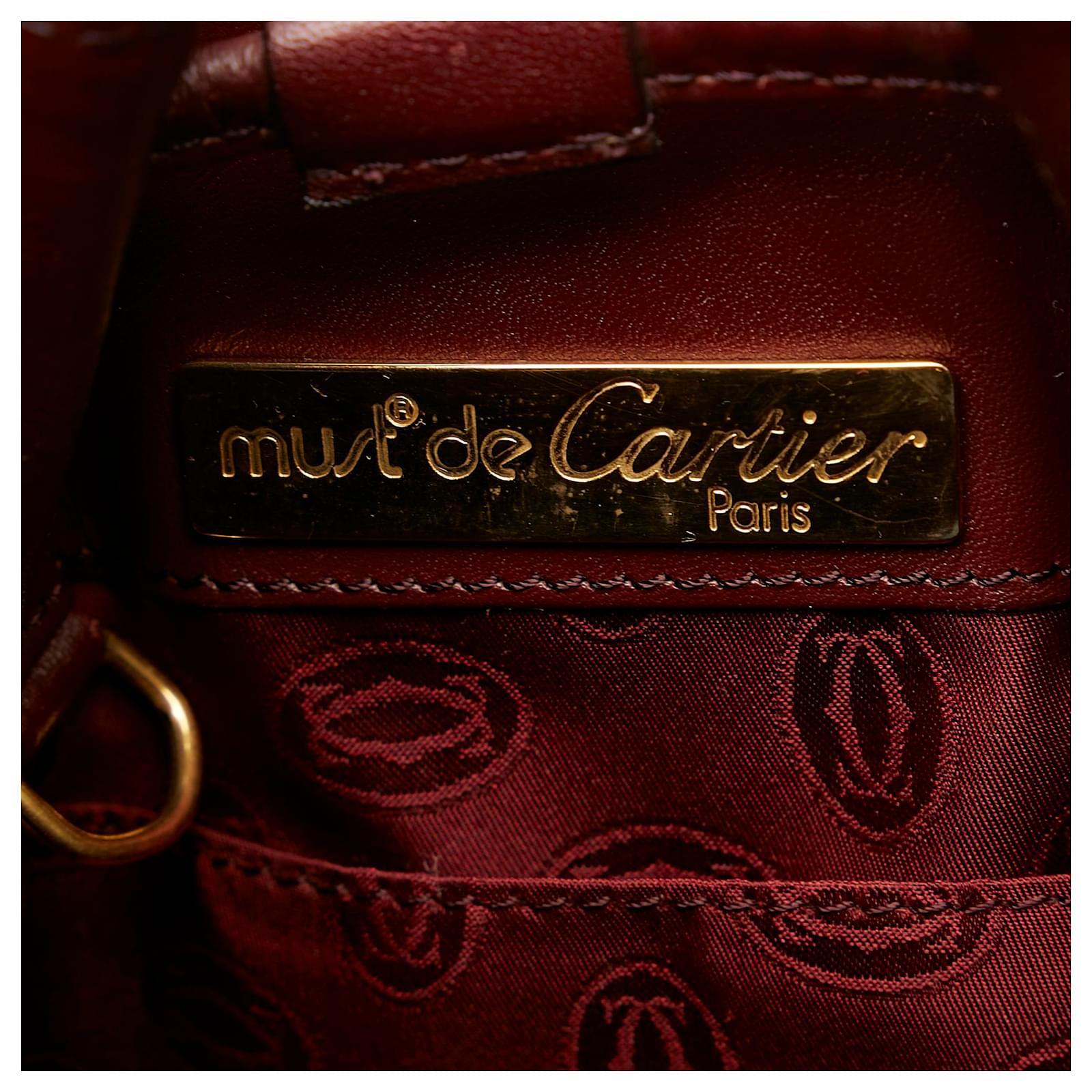 Cartier Red Must de Cartier Leather Bucket Bag Dark red Pony-style ...