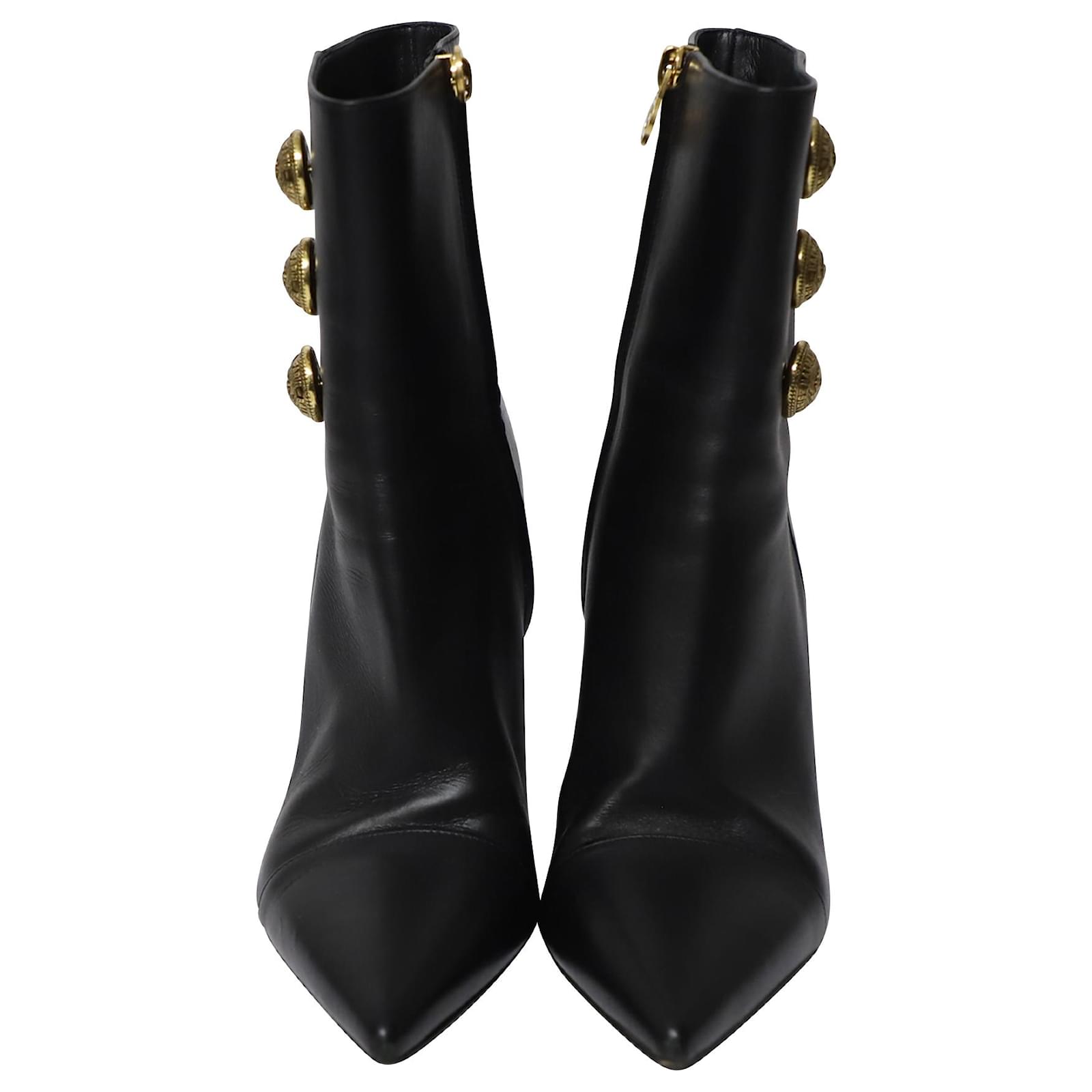 Balmain Roni Boots in Black Leather ref.497321 - Joli Closet