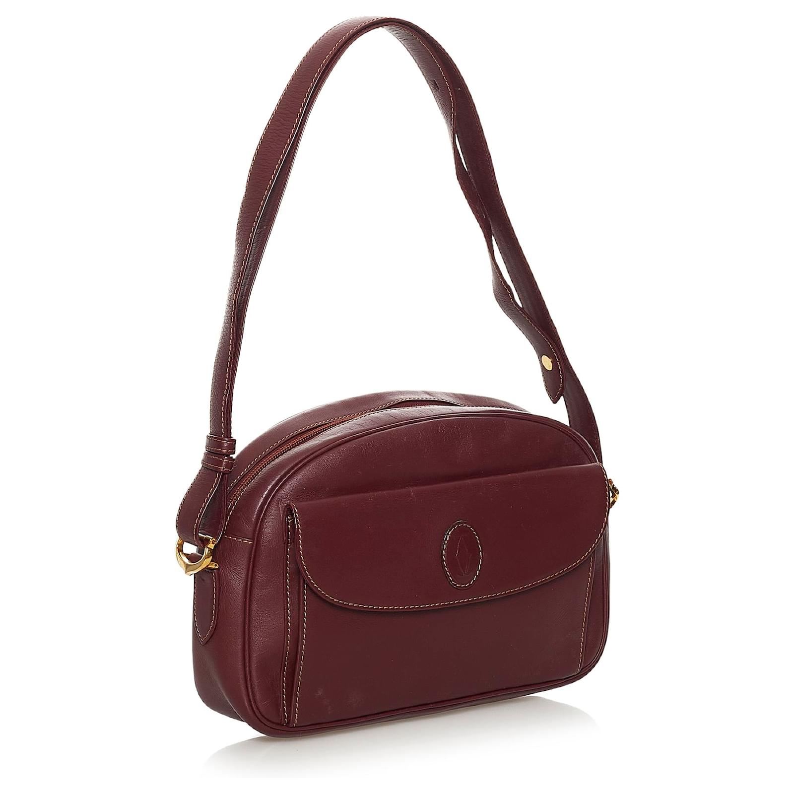 Cartier Red Must de Cartier Leather Shoulder Bag Dark red Pony-style ...