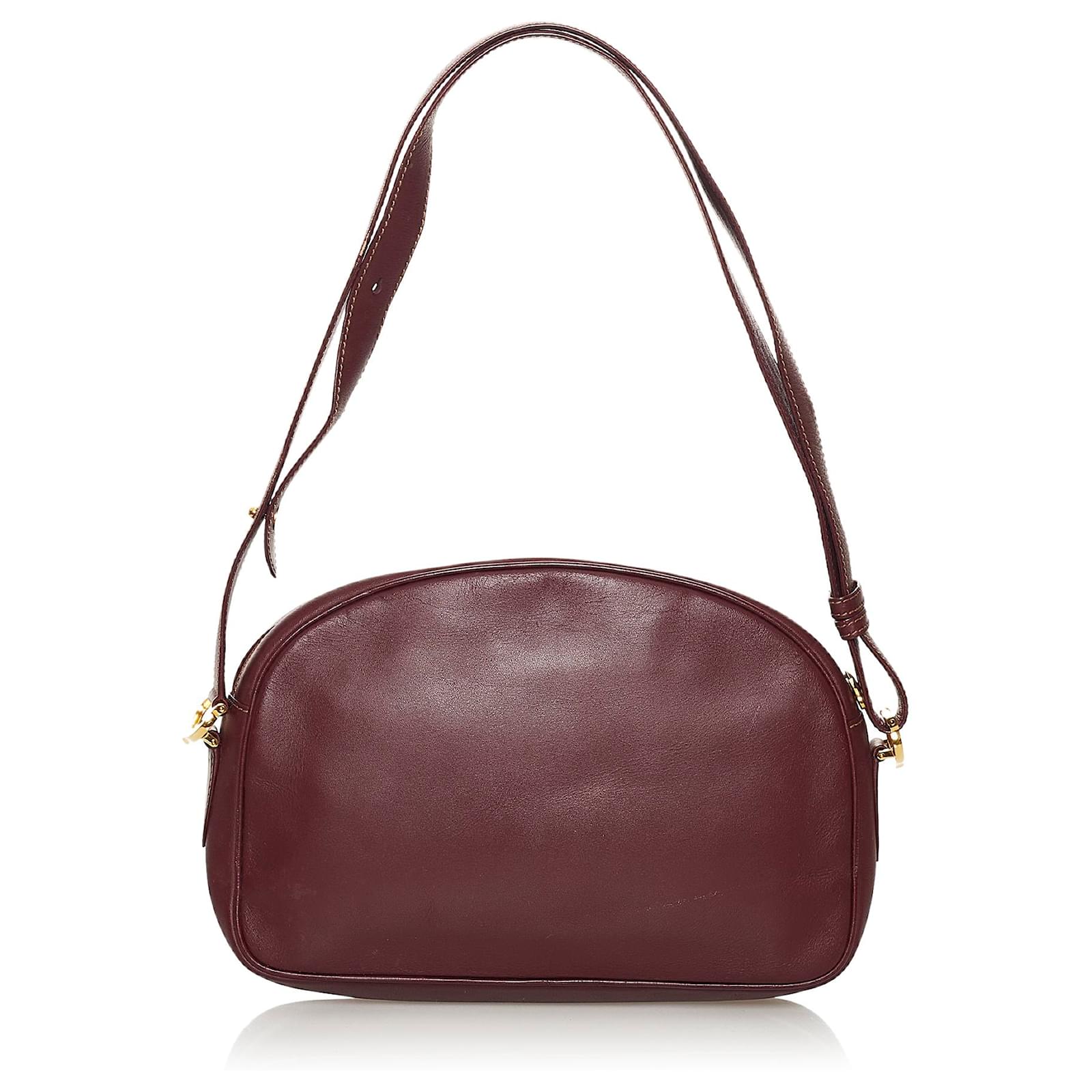 Cartier Red Must de Cartier Leather Shoulder Bag Dark red Pony-style ...