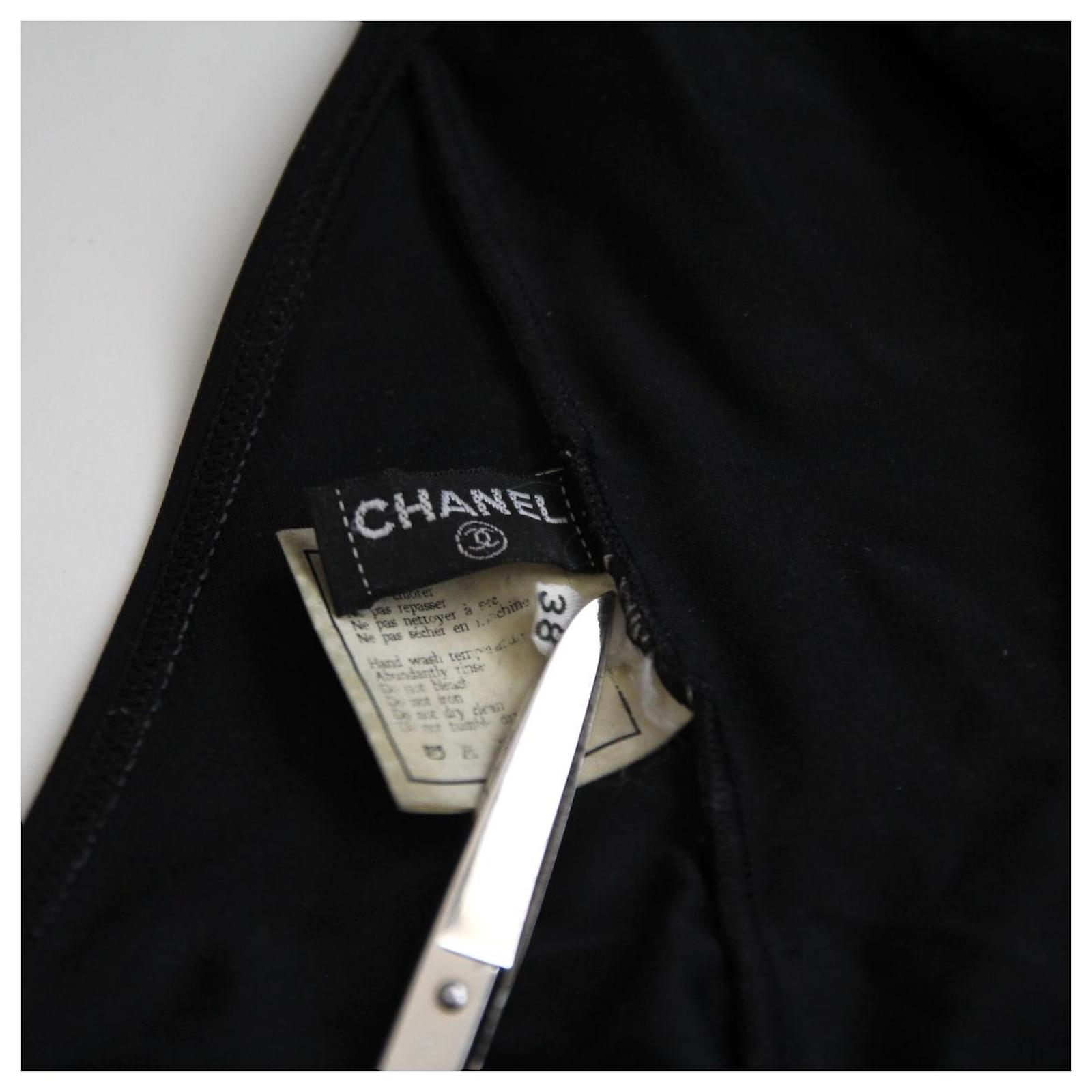 CHANEL swimsuit international flags CC logo 1994 Black Cotton ref ...