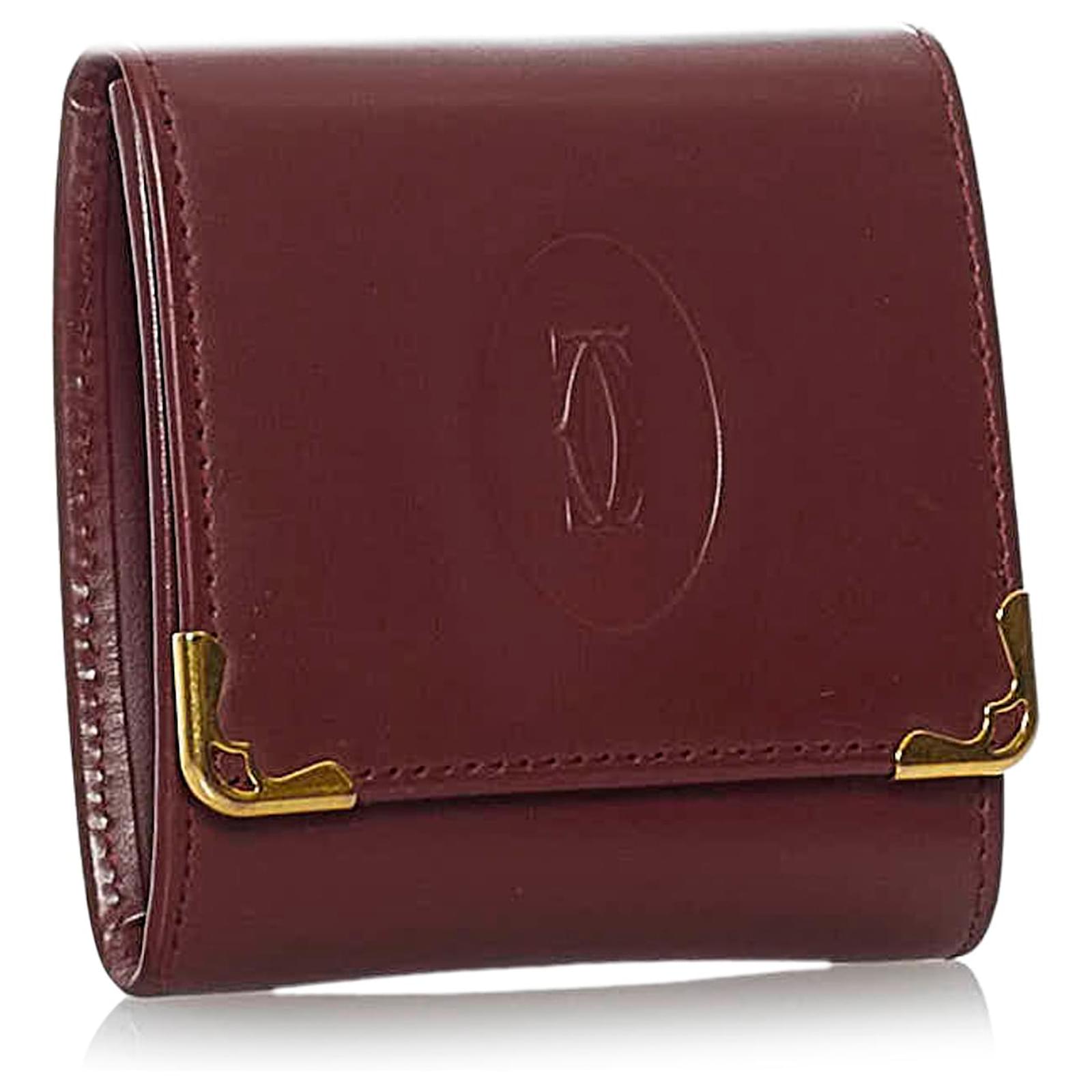 Cartier Red Must de Cartier Leather Coin Pouch Dark red Pony-style ...