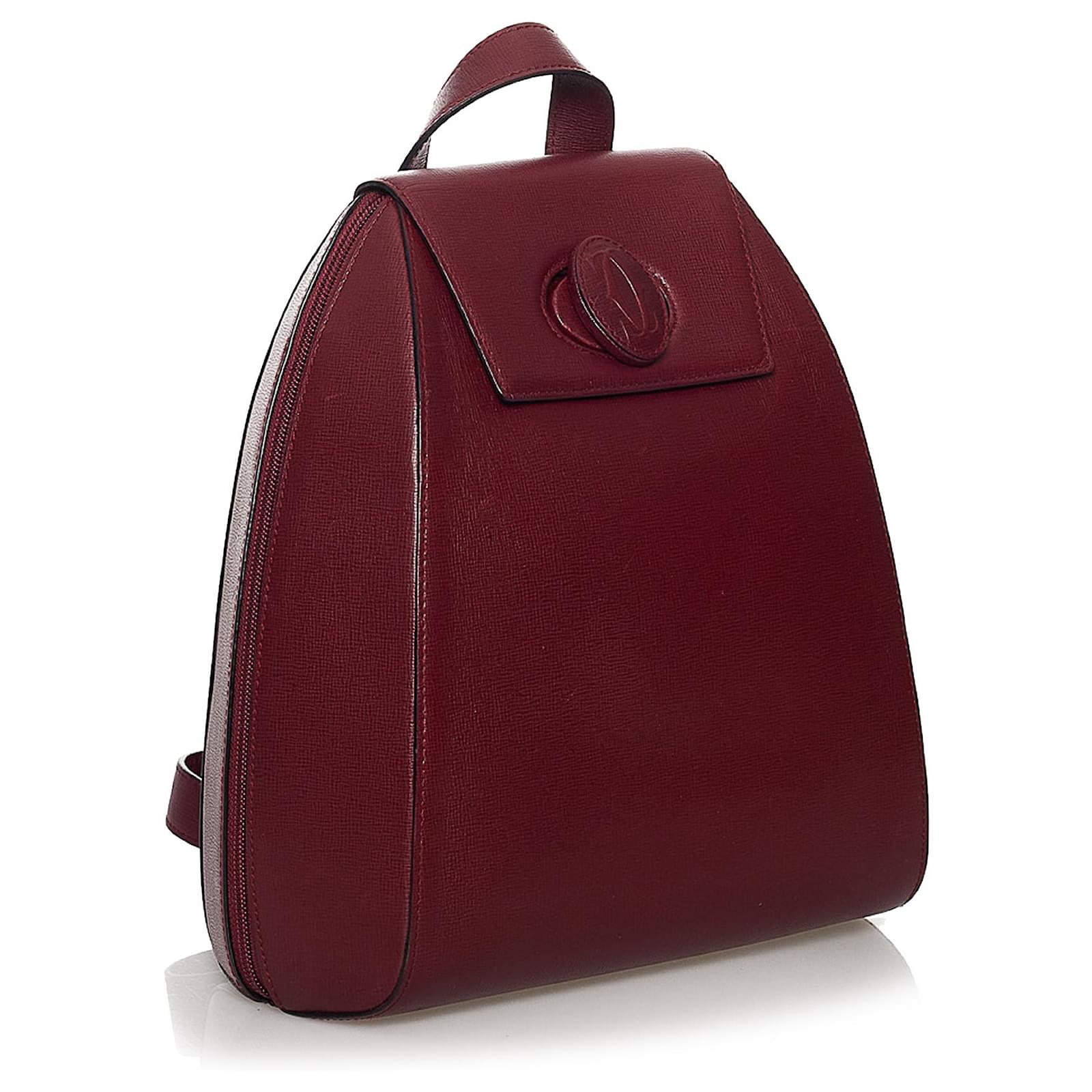 Cartier Red Must de Cartier Leather Backpack Dark red Pony-style ...