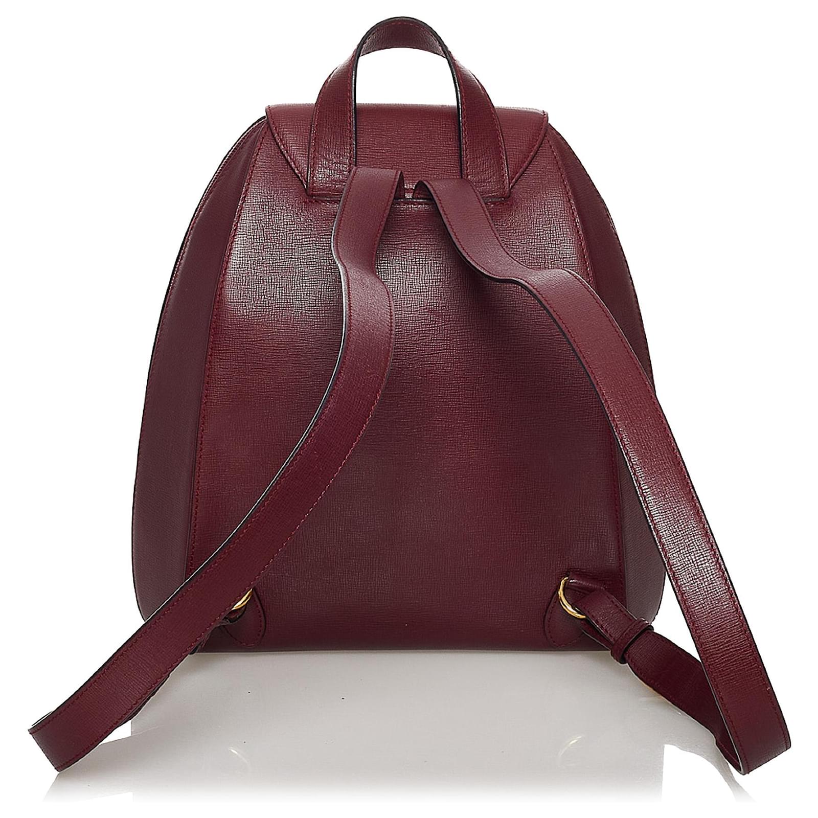 Cartier Red Must de Cartier Leather Backpack Dark red Pony-style ...