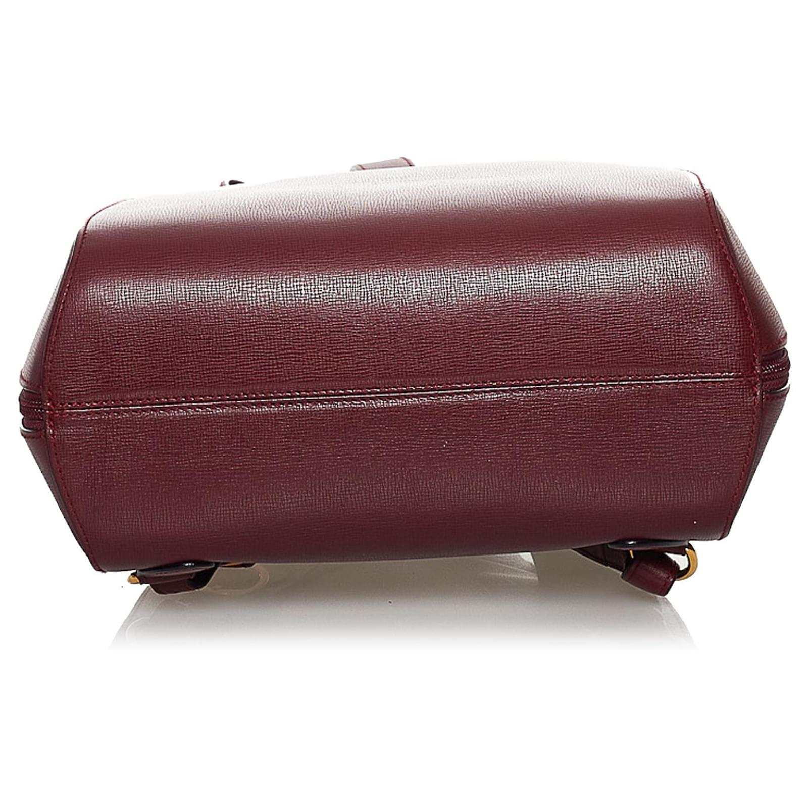 Cartier Red Must de Cartier Leather Backpack Dark red Pony-style ...