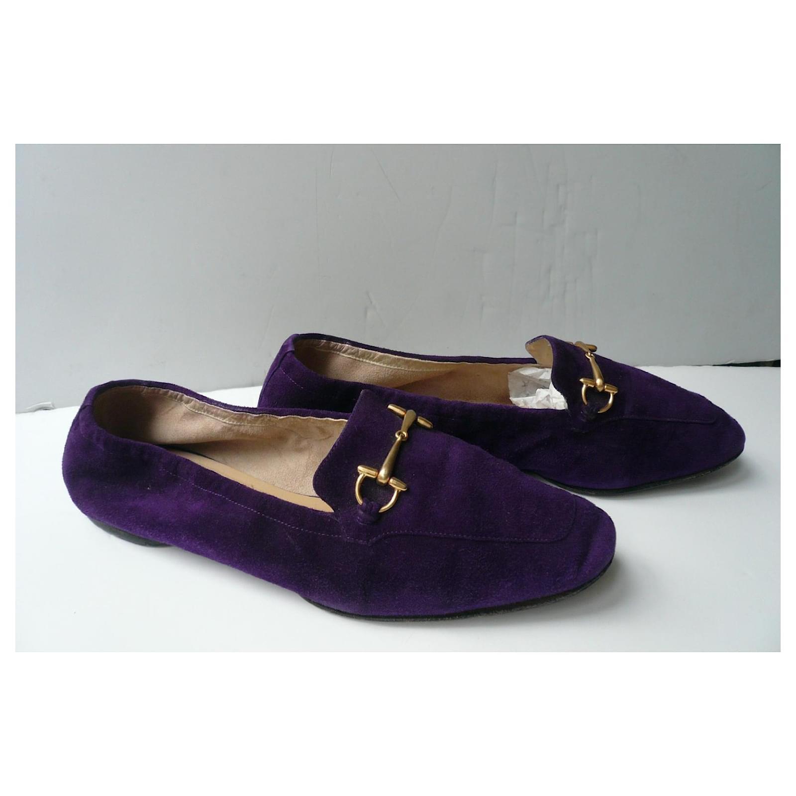 GUCCI Ballerines daim violette T37 BON ETAT ref.505646 - Joli Closet