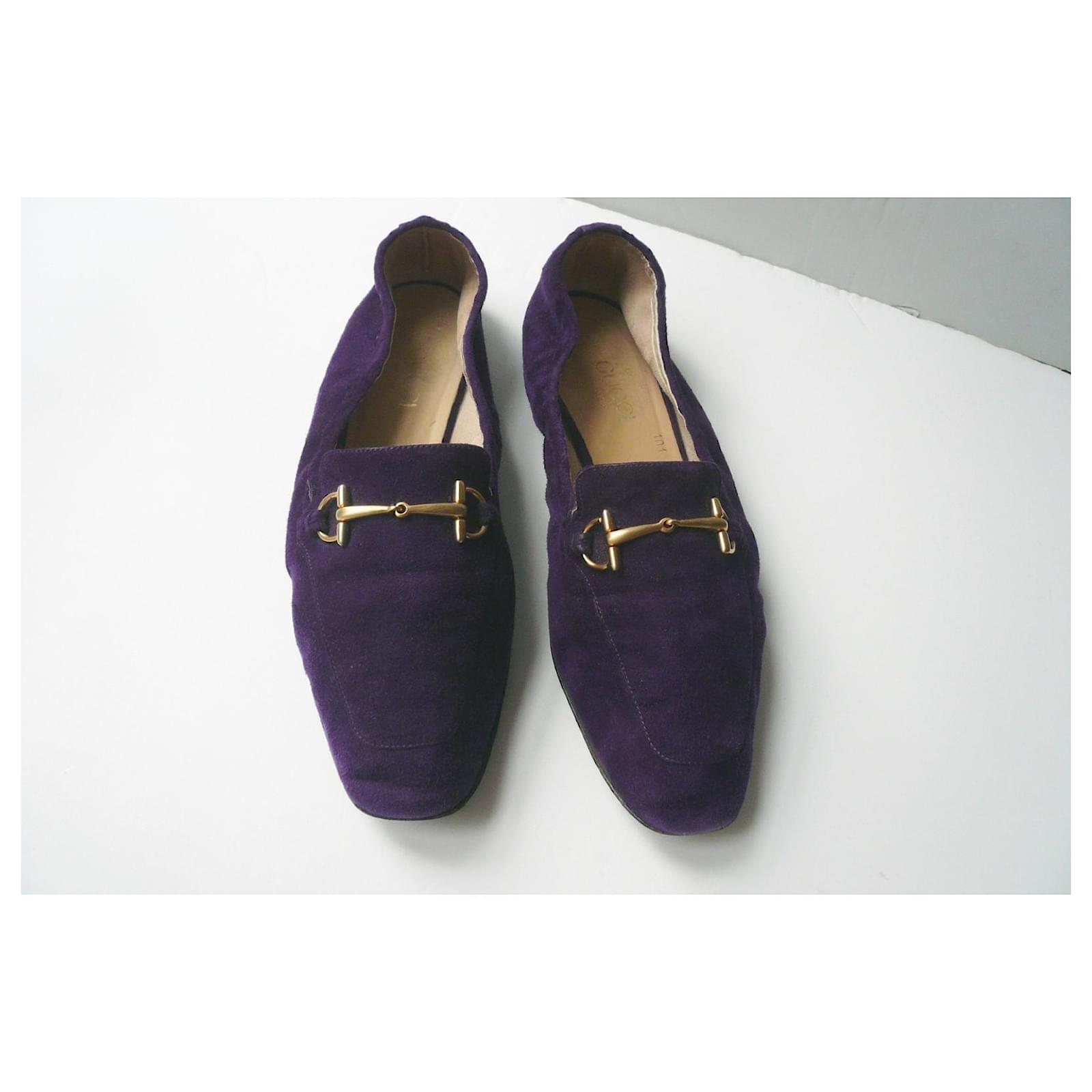 GUCCI Ballerines daim violette T37 BON ETAT ref.505646 - Joli Closet