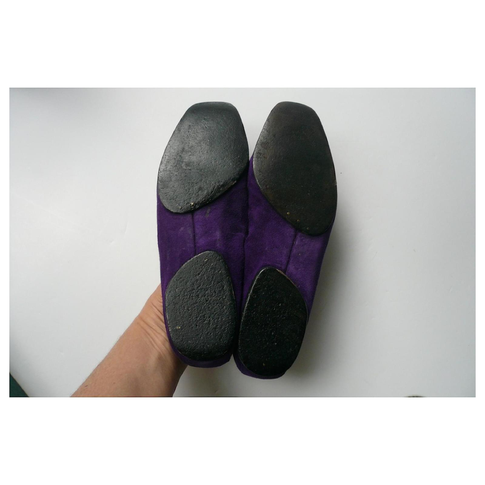 GUCCI Ballerines daim violette T37 BON ETAT ref.505646 - Joli Closet