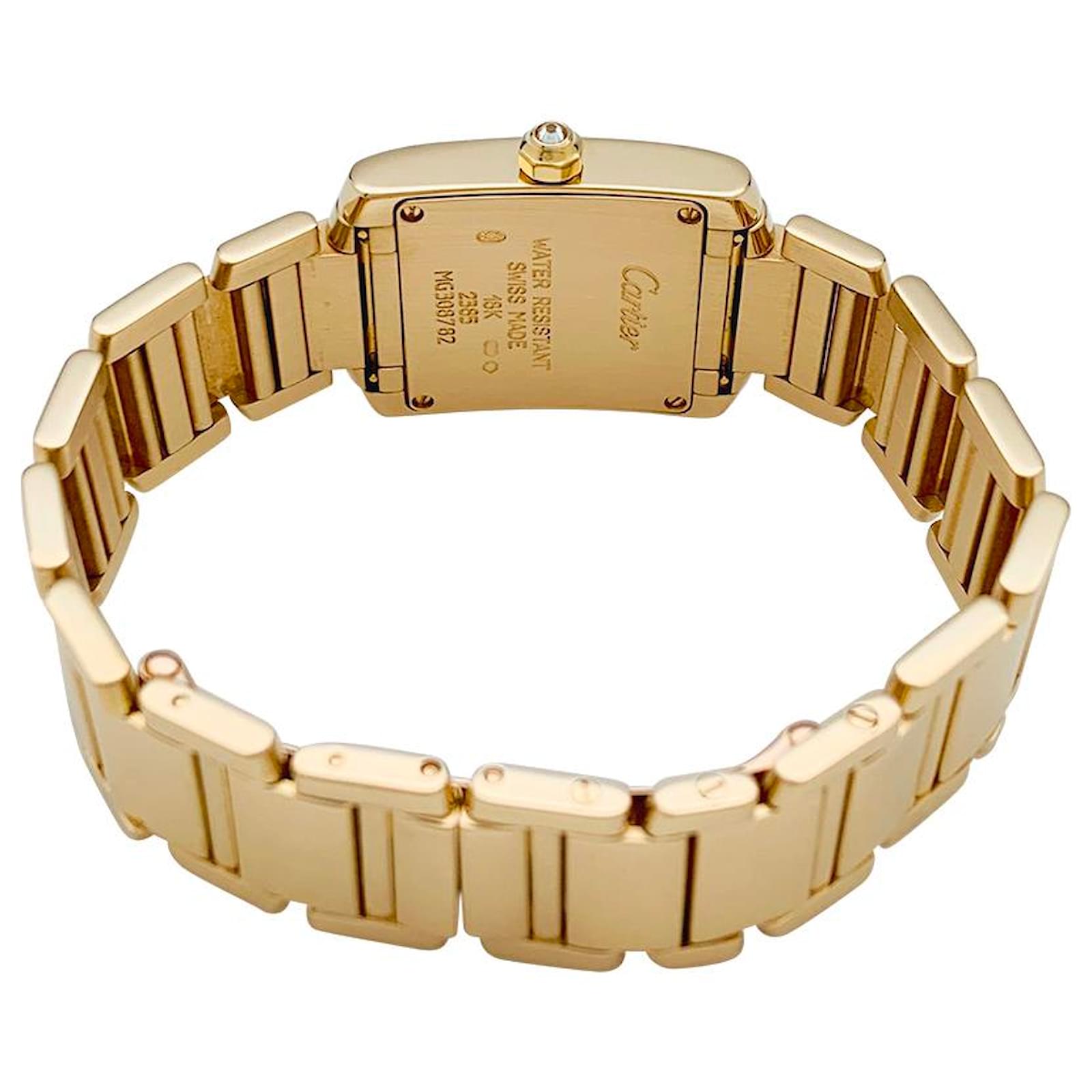 Cartier "French Tank" watch in yellow gold, diamants. Small model ...