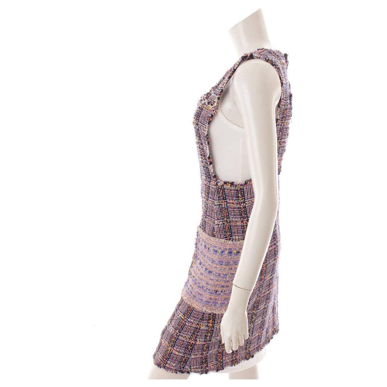 *[Used] Chanel Tweed Apron Dress Multicolor 34 Multiple colors Cotton ...