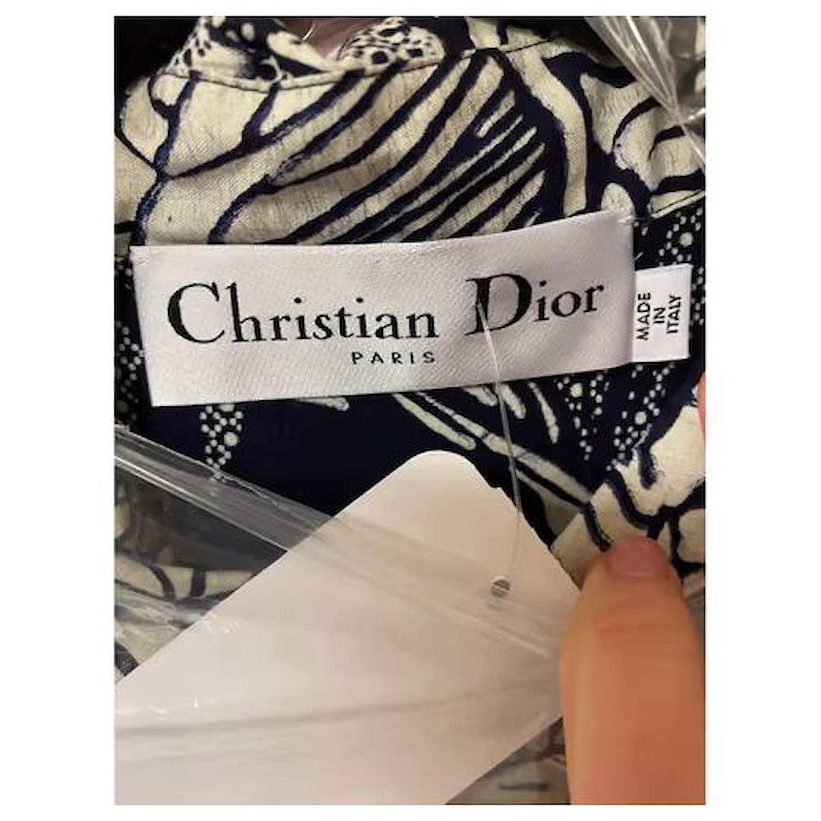 Christian Dior 100% cotton navy jumpsuit with a tag White Navy blue ref ...