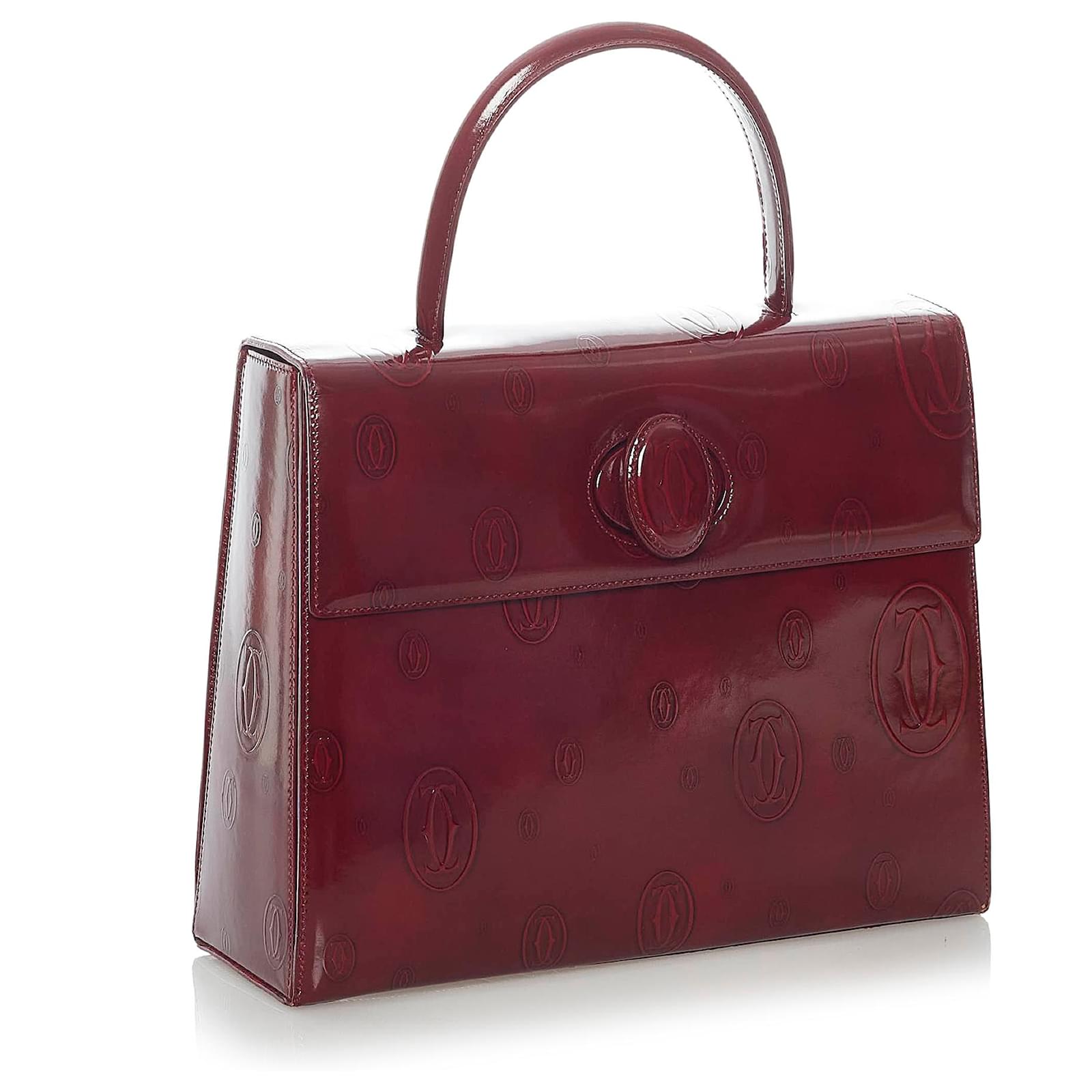Cartier Red Happy Birthday Patent Leather Handbag Dark red ref.513948 ...