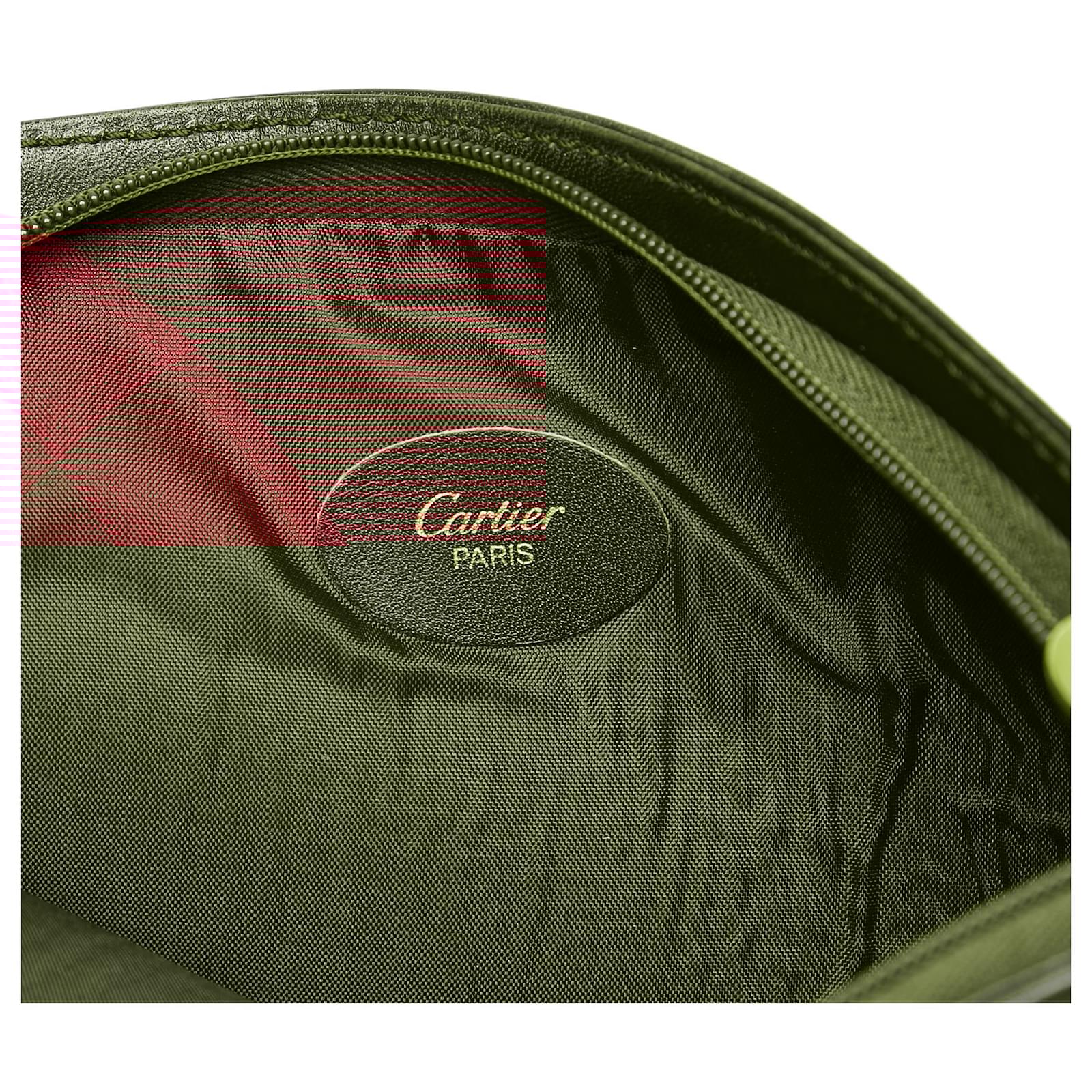 Cartier Brown Must de Cartier Leather Pouch Red Dark red Light brown ...