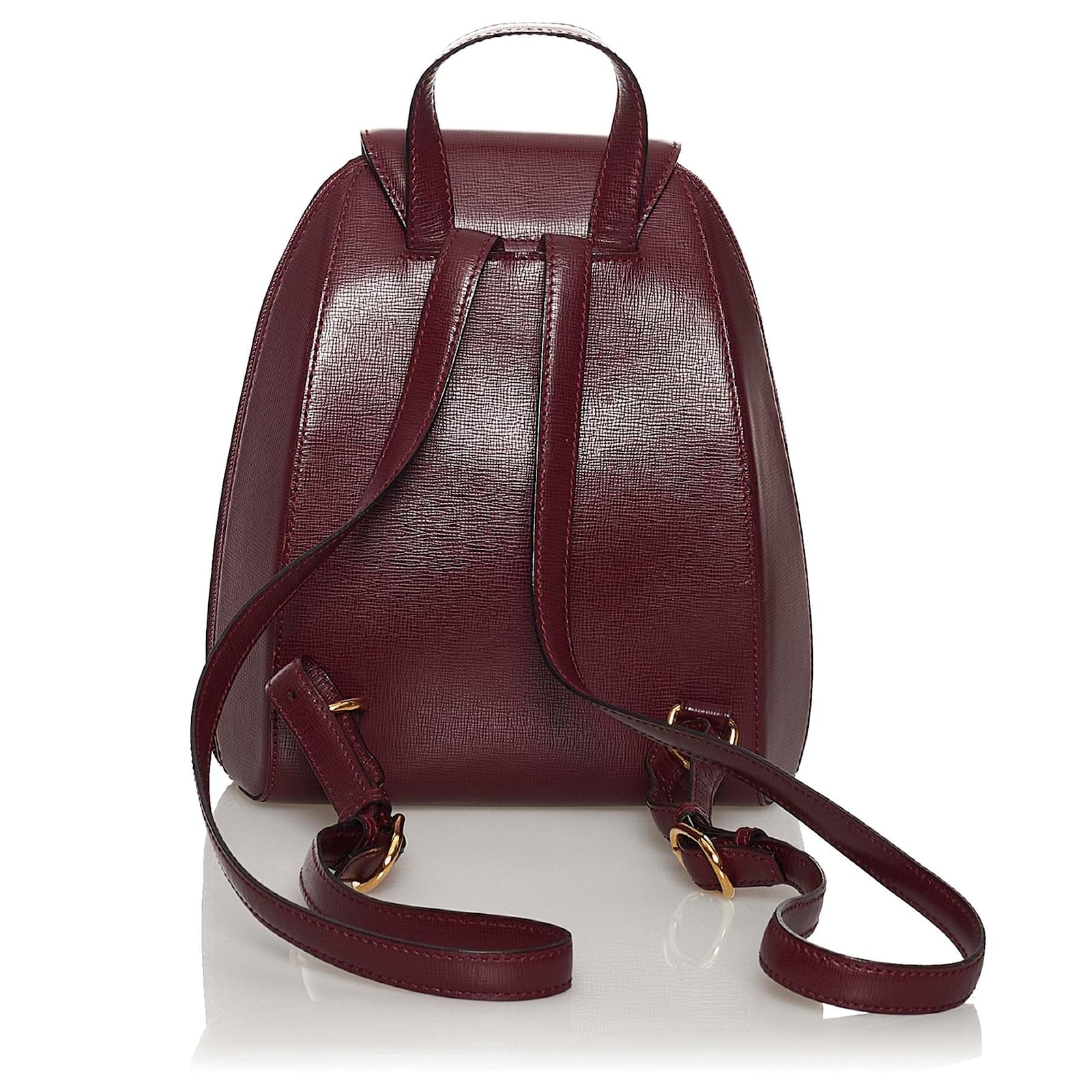 Cartier Red Must de Cartier Leather Backpack Dark red Pony-style ...