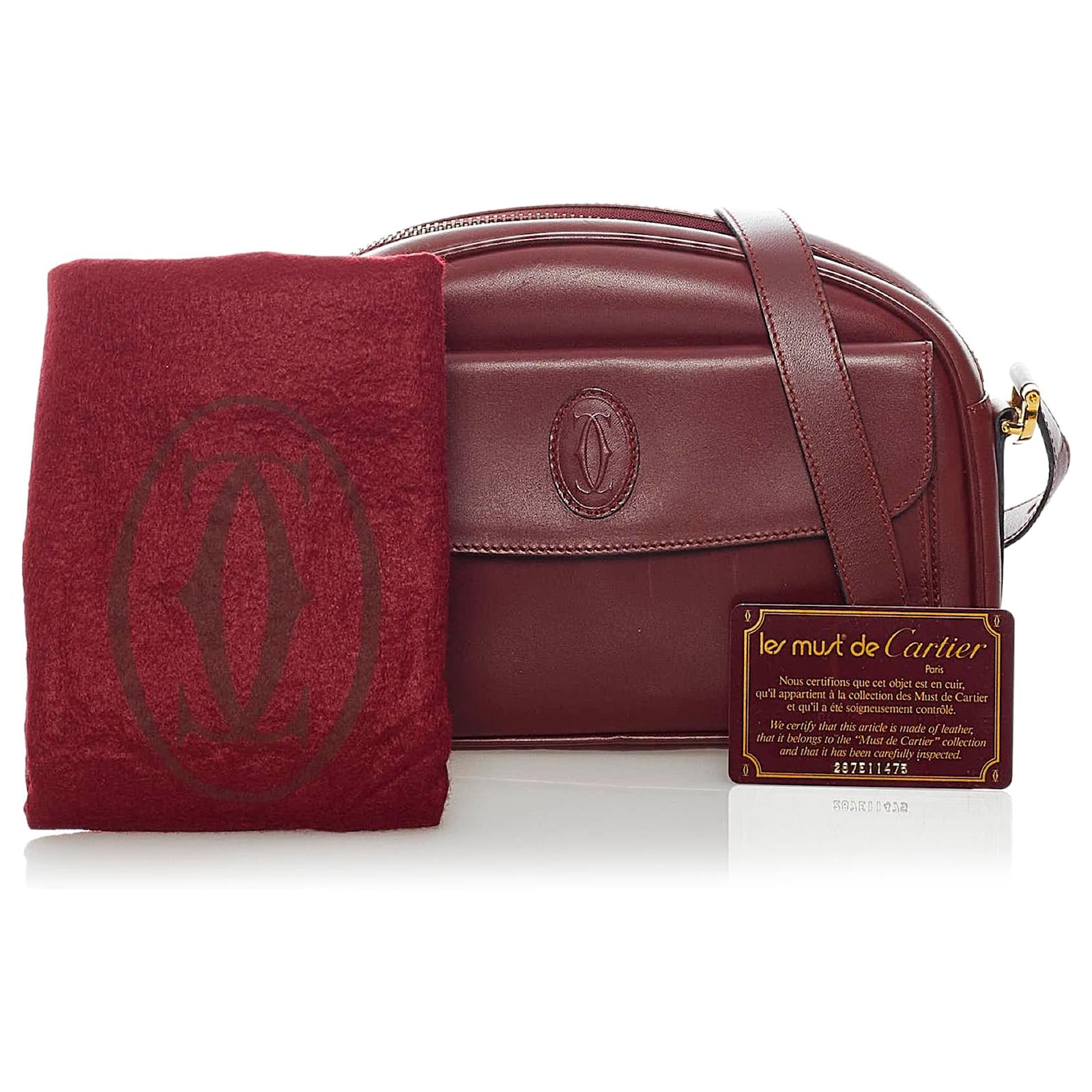 Cartier Red Must De Cartier Leather Crossbody Bag Dark red Pony-style ...