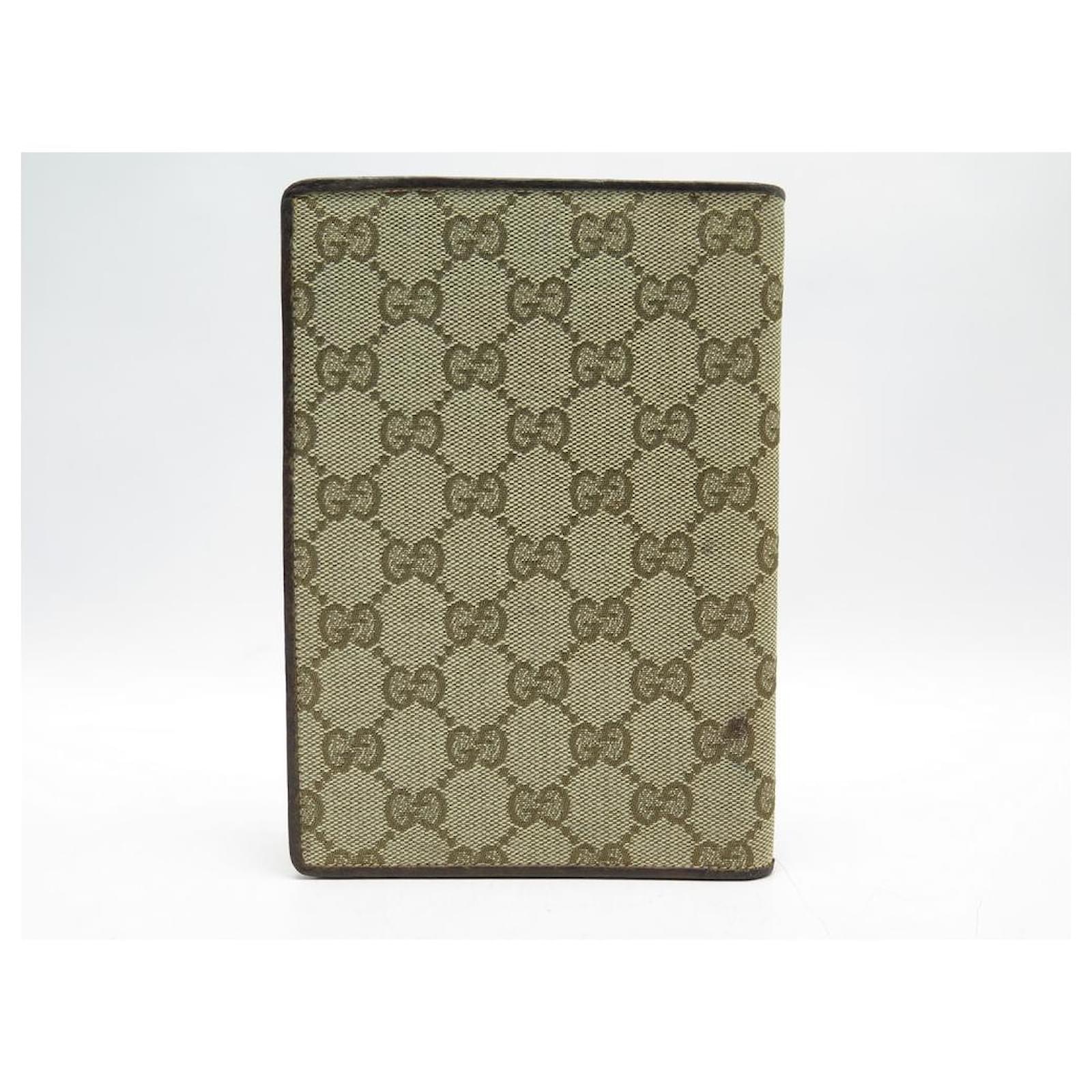 GUCCI COVER NOTEPAD HOLDER CANVAS MONOGRAM GG BROWN AGENDA COVER ...